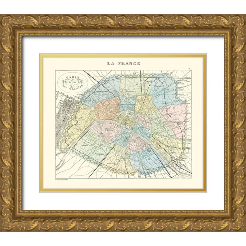 Migeon 14x12 Gold Ornate Wood Framed with Double Matting Museum Art ...