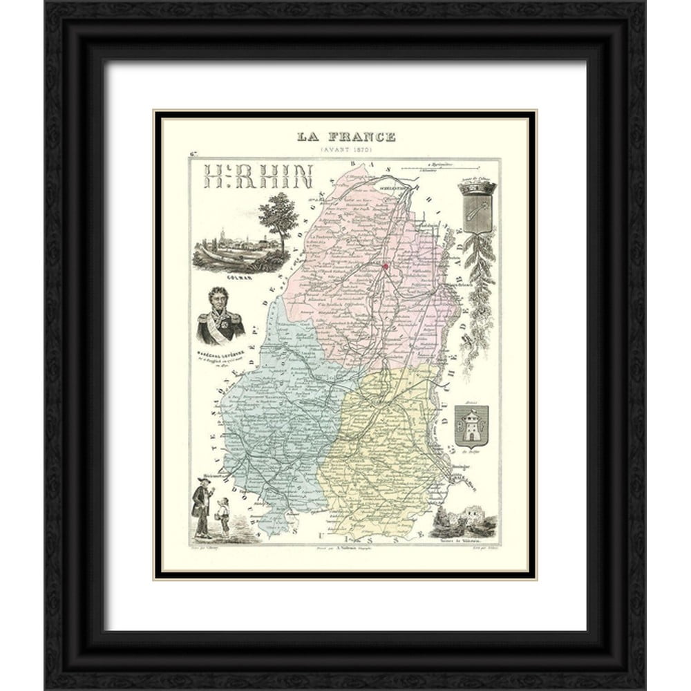 Migeon 15x18 Black Ornate Wood Framed with Double Matting Museum Art ...