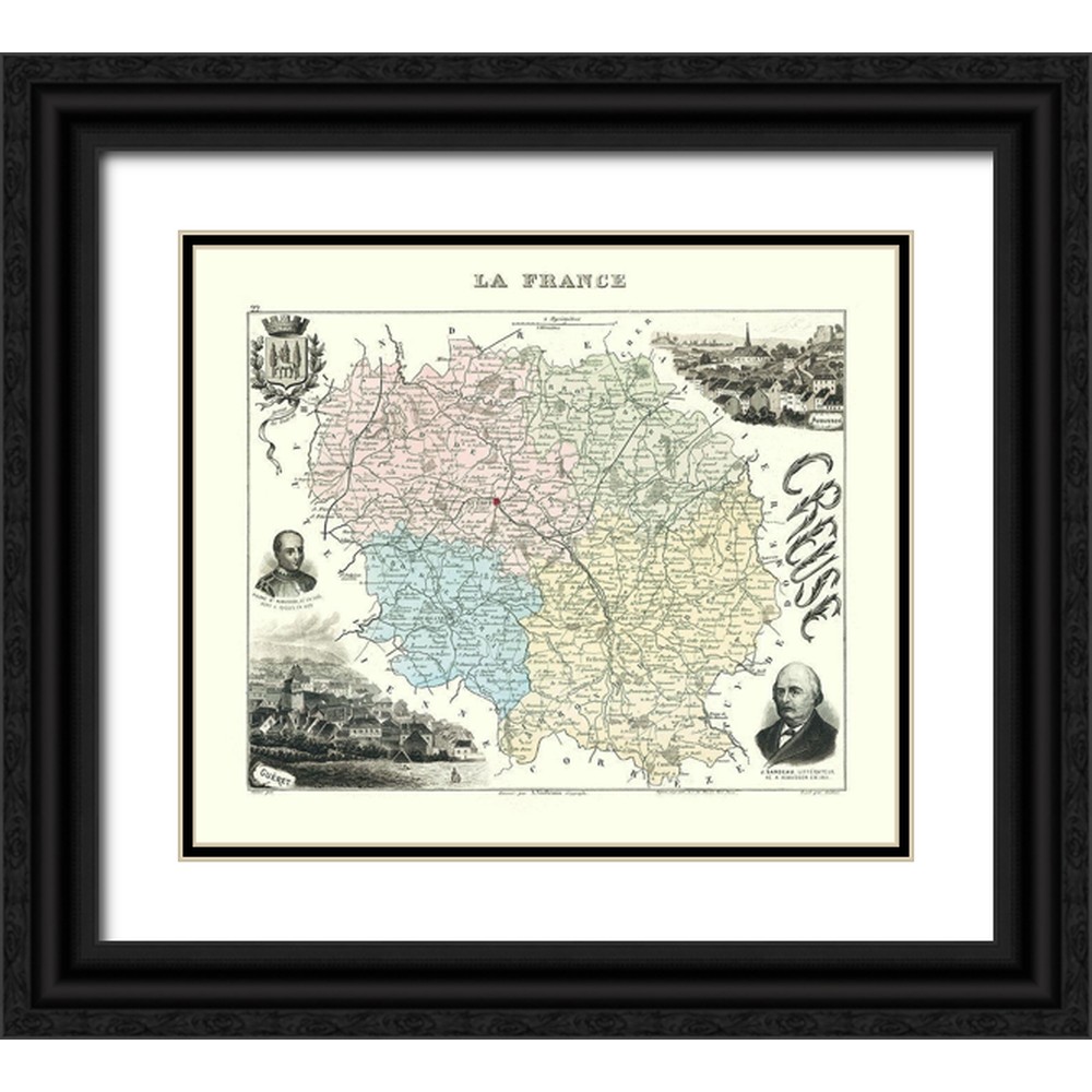 Migeon 17x15 Black Ornate Wood Framed with Double Matting Museum Art ...