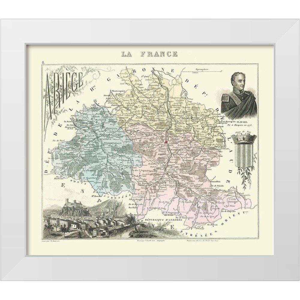 Migeon 17x15 White Modern Wood Framed Museum Art Print Titled - Ariege ...