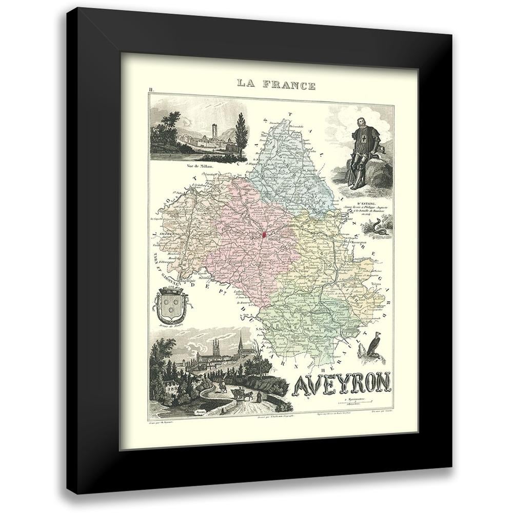Migeon 20x24 Black Modern Framed Museum Art Print Titled - Aveyron ...