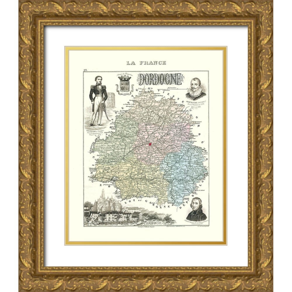 Migeon 20x24 Gold Ornate Wood Framed with Double Matting Museum Art ...
