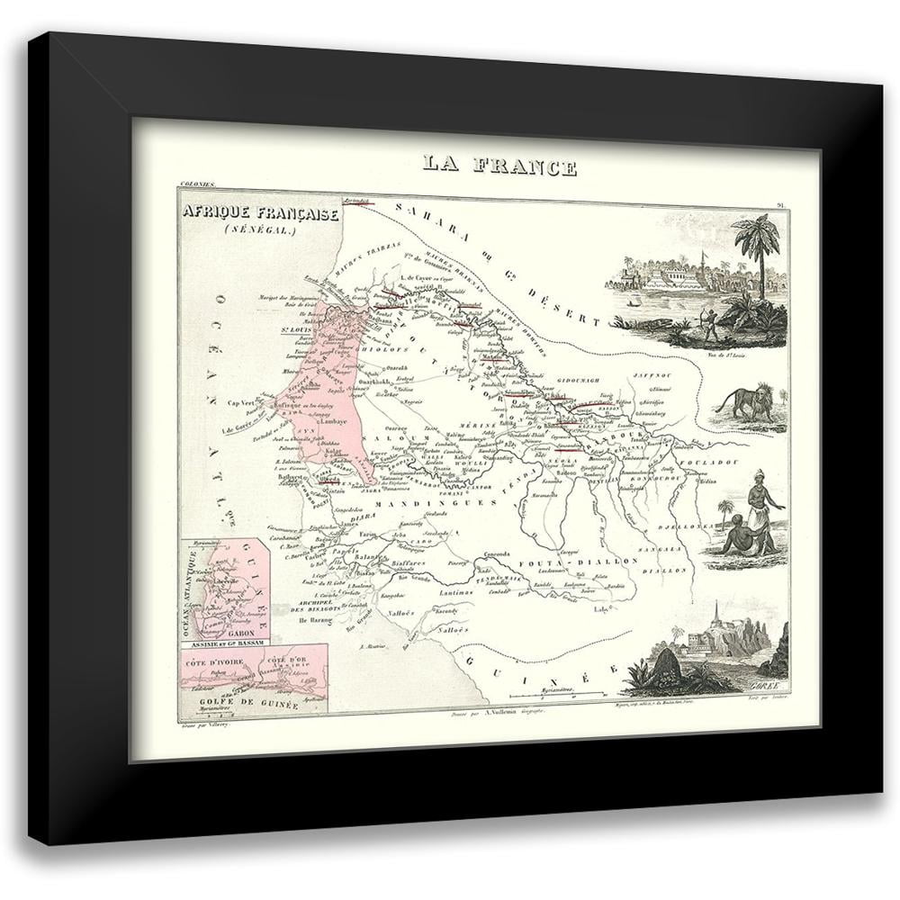 Migeon 23x20 Black Modern Framed Museum Art Print Titled - Senegal ...