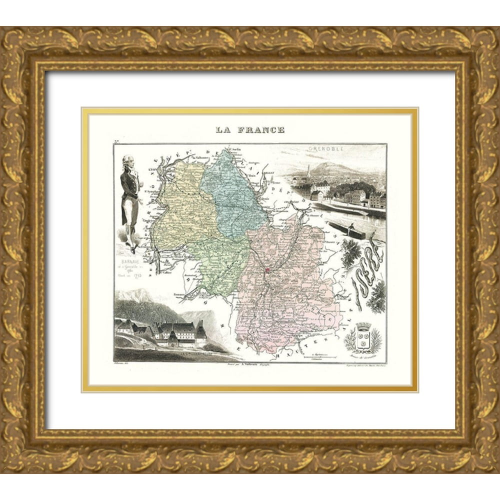 Migeon 23x20 Gold Ornate Wood Framed with Double Matting Museum Art ...