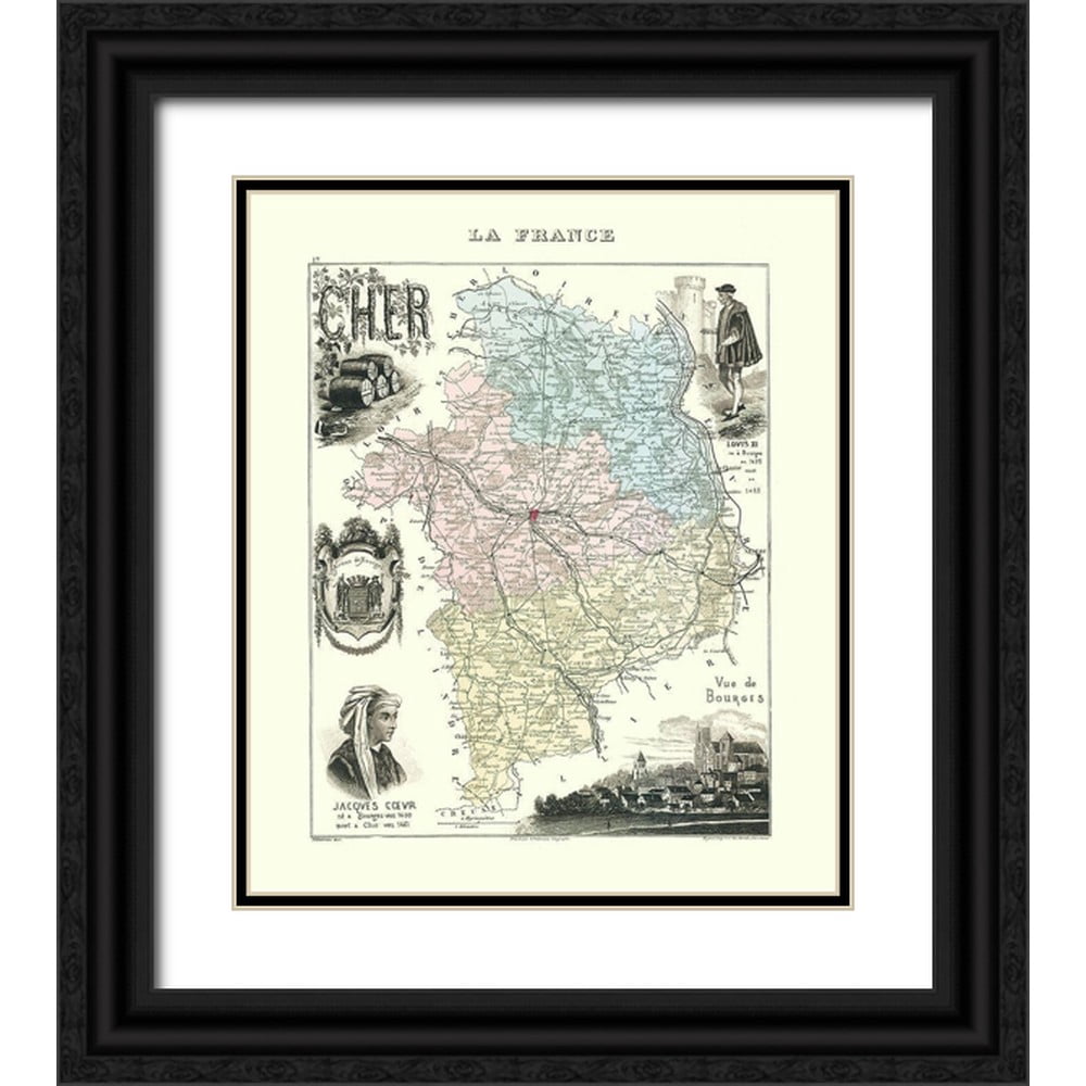 Migeon 26x30 Black Ornate Wood Framed with Double Matting Museum Art ...