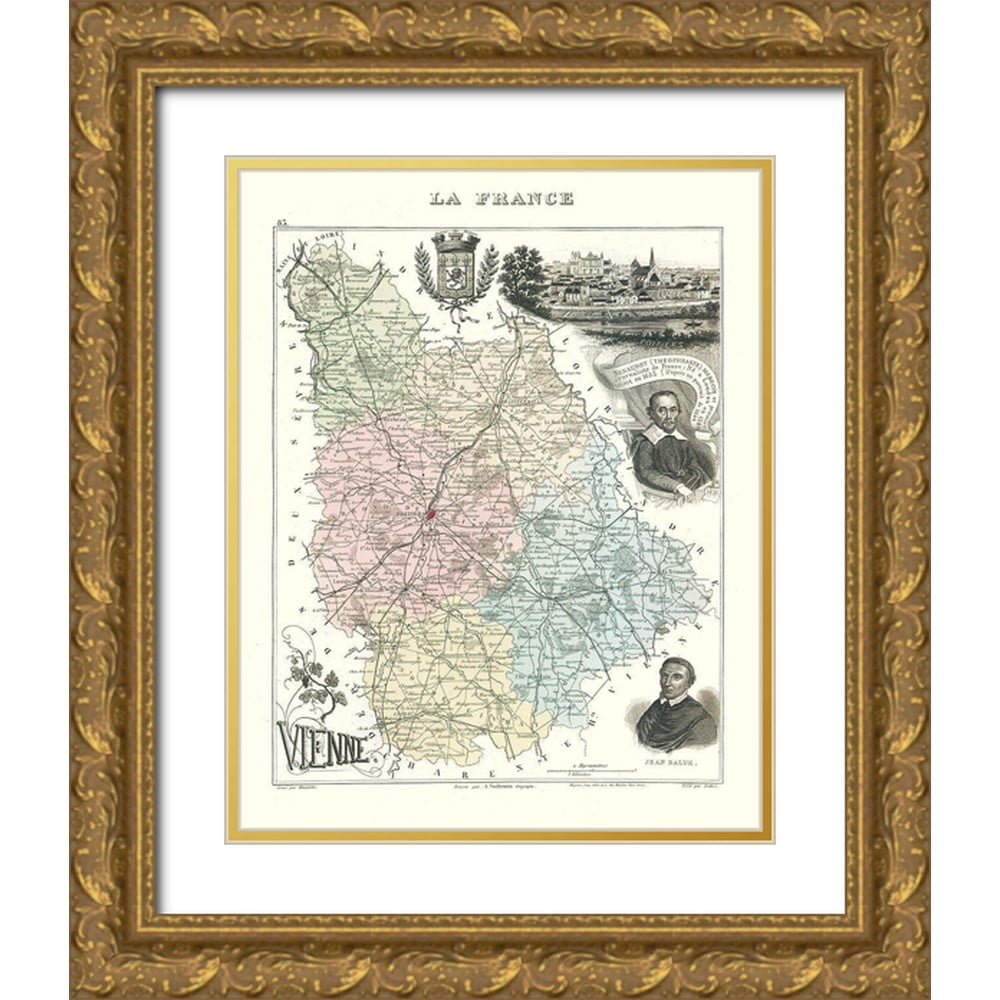 Migeon 26x32 Gold Ornate Wood Framed with Double Matting Museum Art ...
