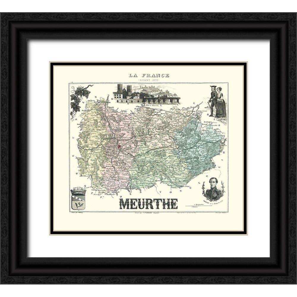 Migeon 29x26 Black Ornate Wood Framed with Double Matting Museum Art ...