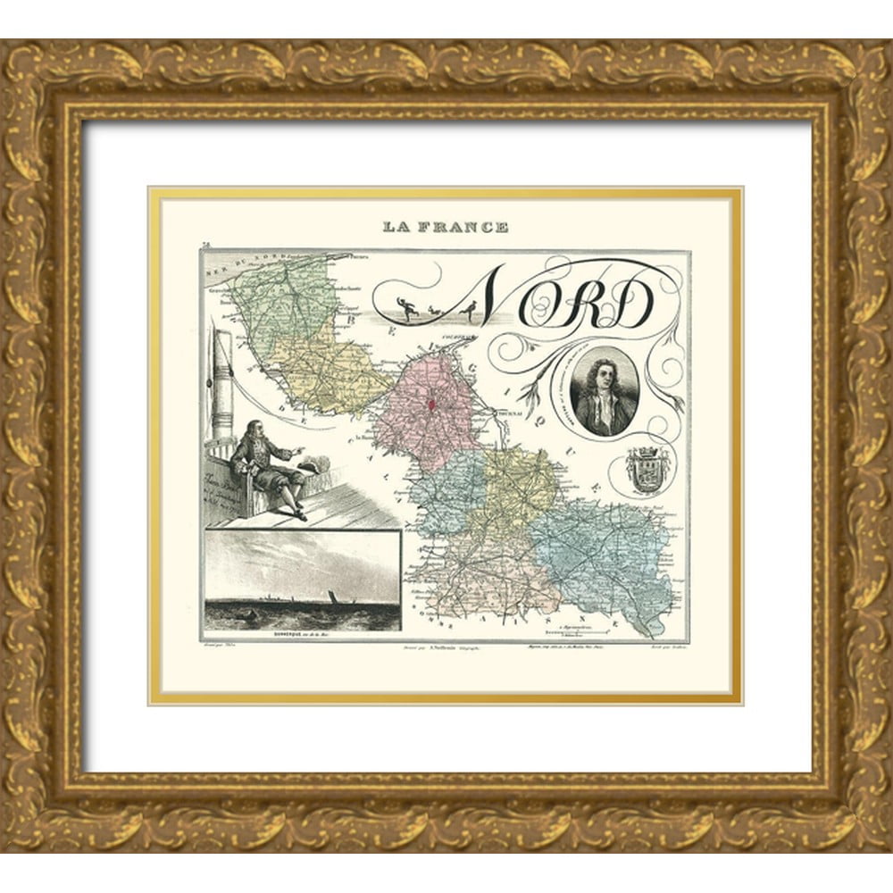 Migeon 29x26 Gold Ornate Wood Framed with Double Matting Museum Art ...