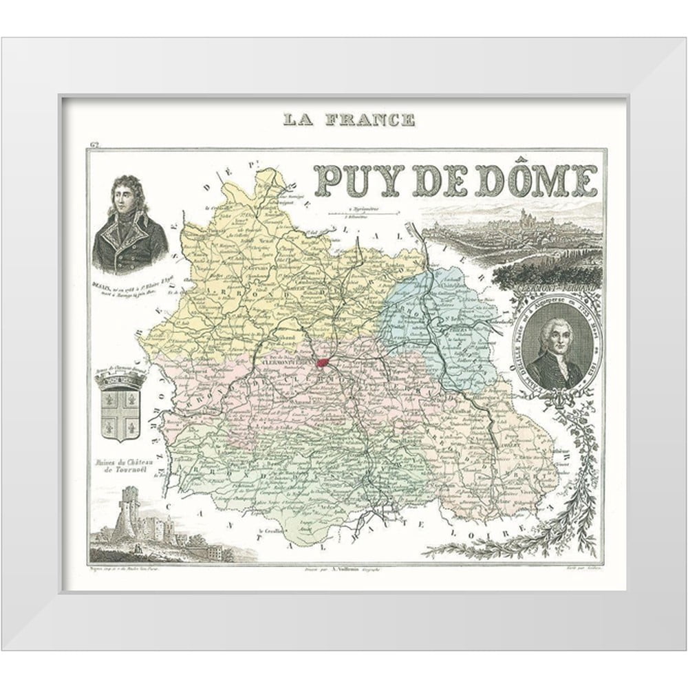 Migeon 29x26 White Modern Wood Framed Museum Art Print Titled - Puy de ...