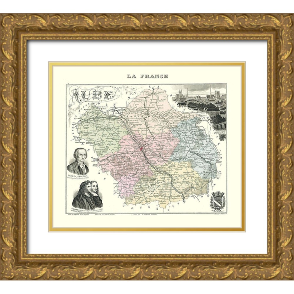 Migeon 30x26 Gold Ornate Wood Framed with Double Matting Museum Art ...
