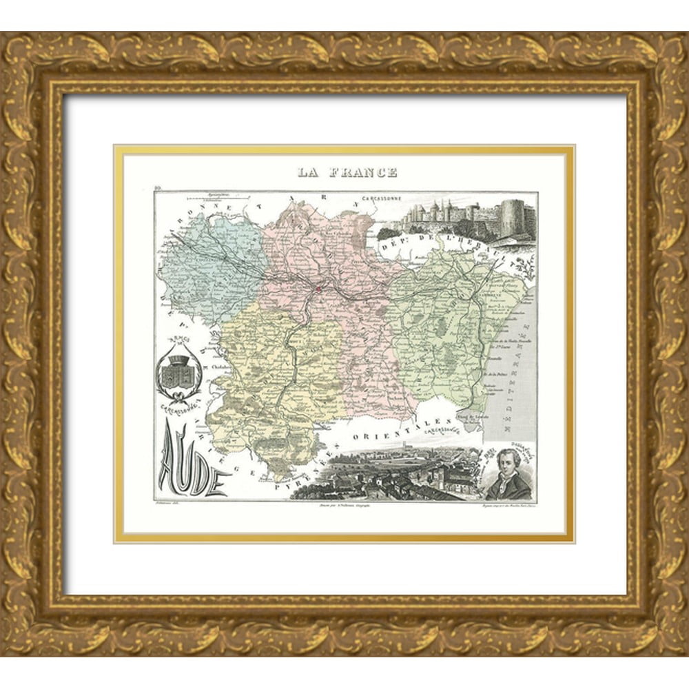 Migeon 30x26 Gold Ornate Wood Framed with Double Matting Museum Art ...