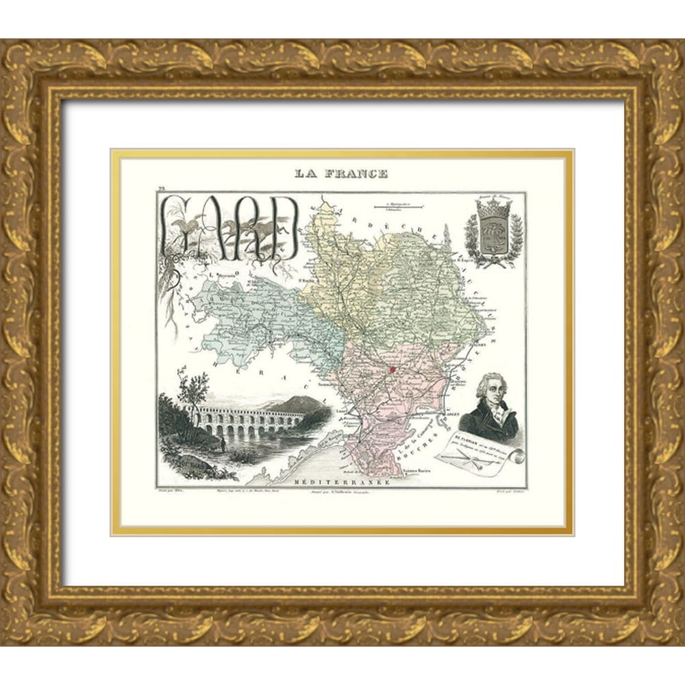 Migeon 31x26 Gold Ornate Wood Framed with Double Matting Museum Art ...