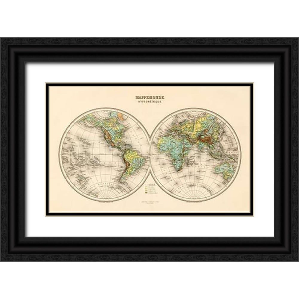 Migeon, J. 18x13 Black Ornate Wood Framed with Double Matting Museum ...