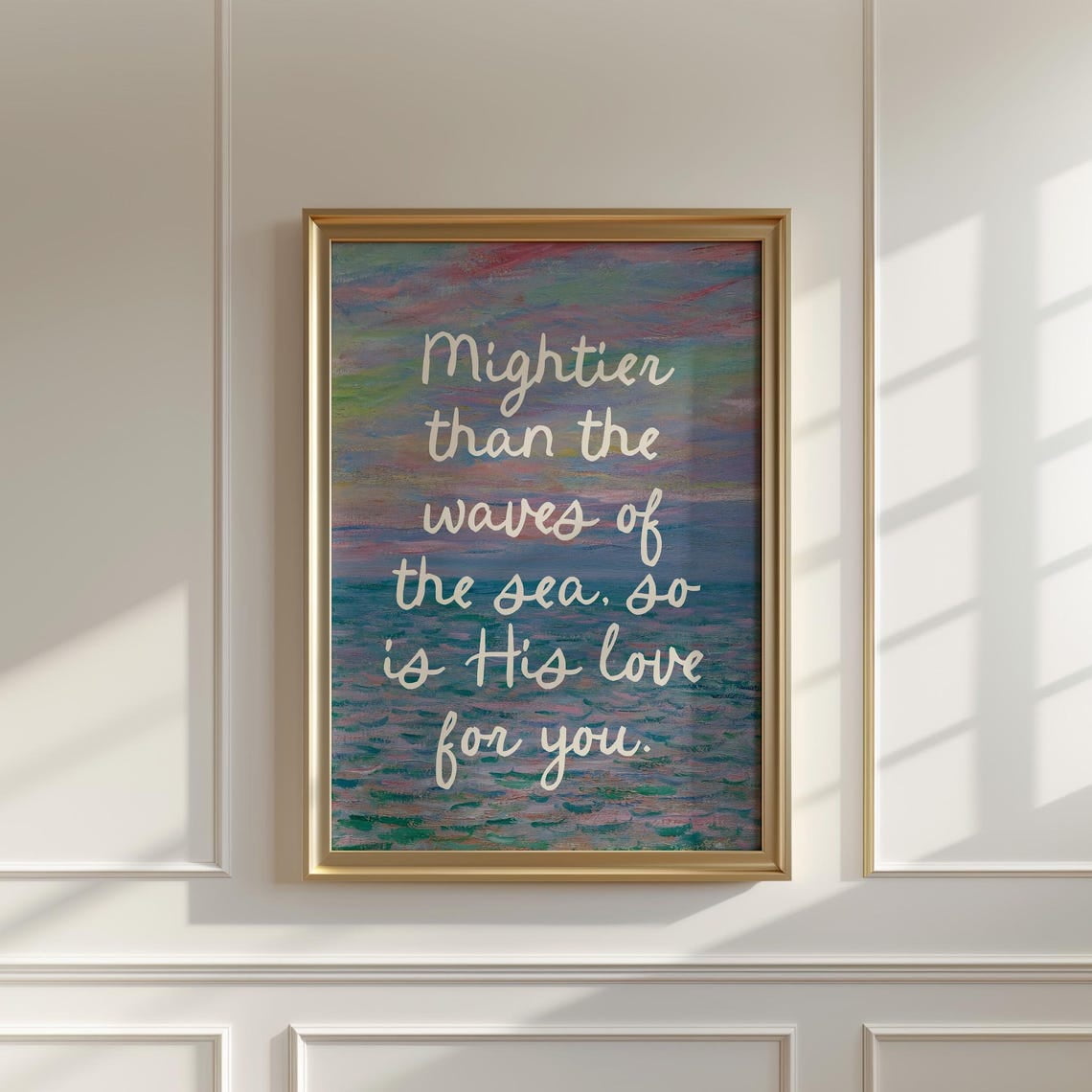Mightier Than The Waves Of The Ocean Christian Wall Art Bible Verse ...