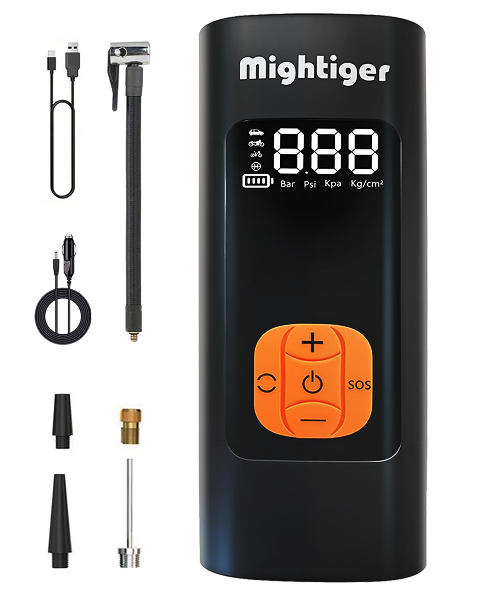 Mightiger Tire Inflator Portable Air Compressor Cordless Mini Automatic ...