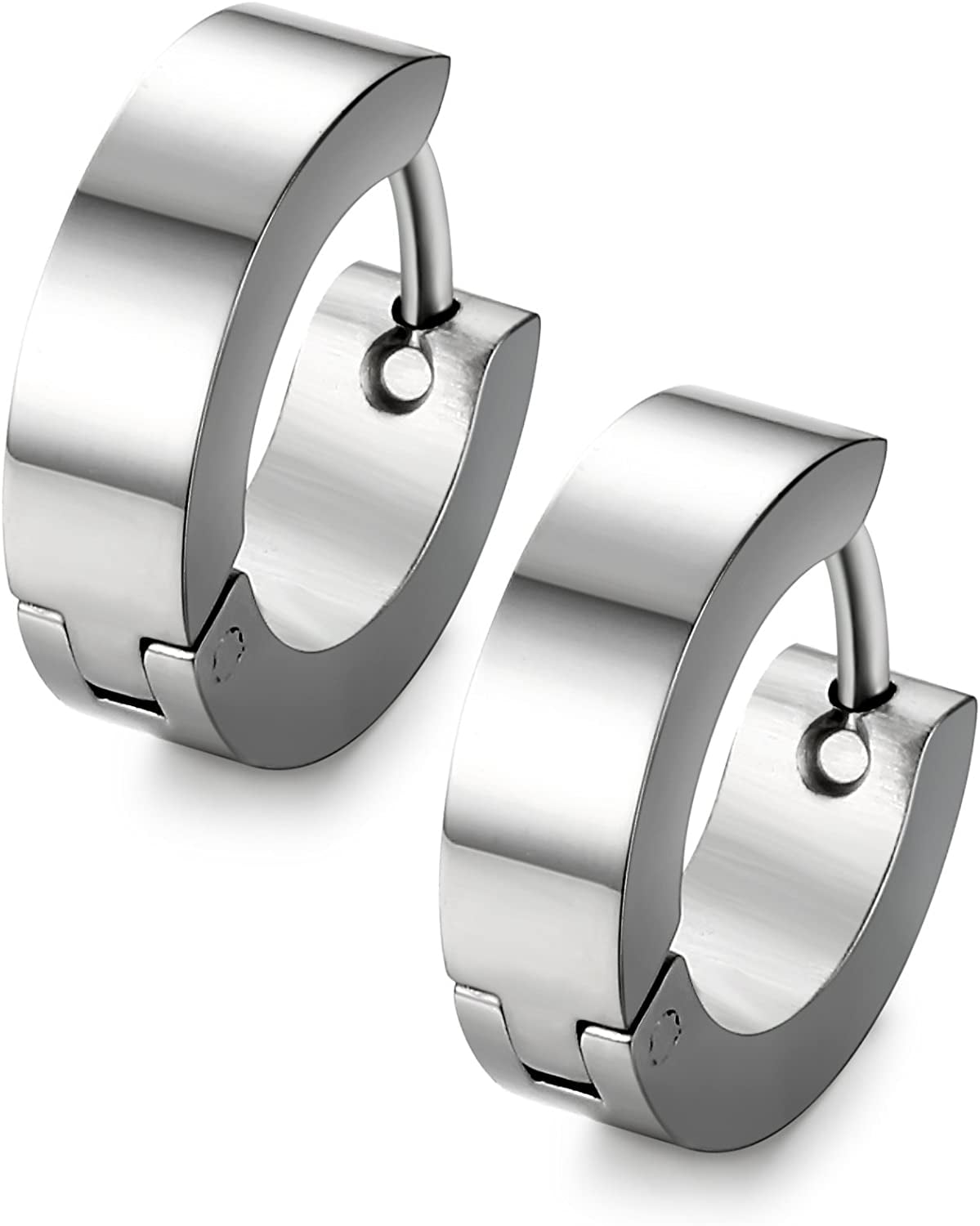 Mightlink Stainless Steel Small Hoop Earrings Pair for Men and Women ...