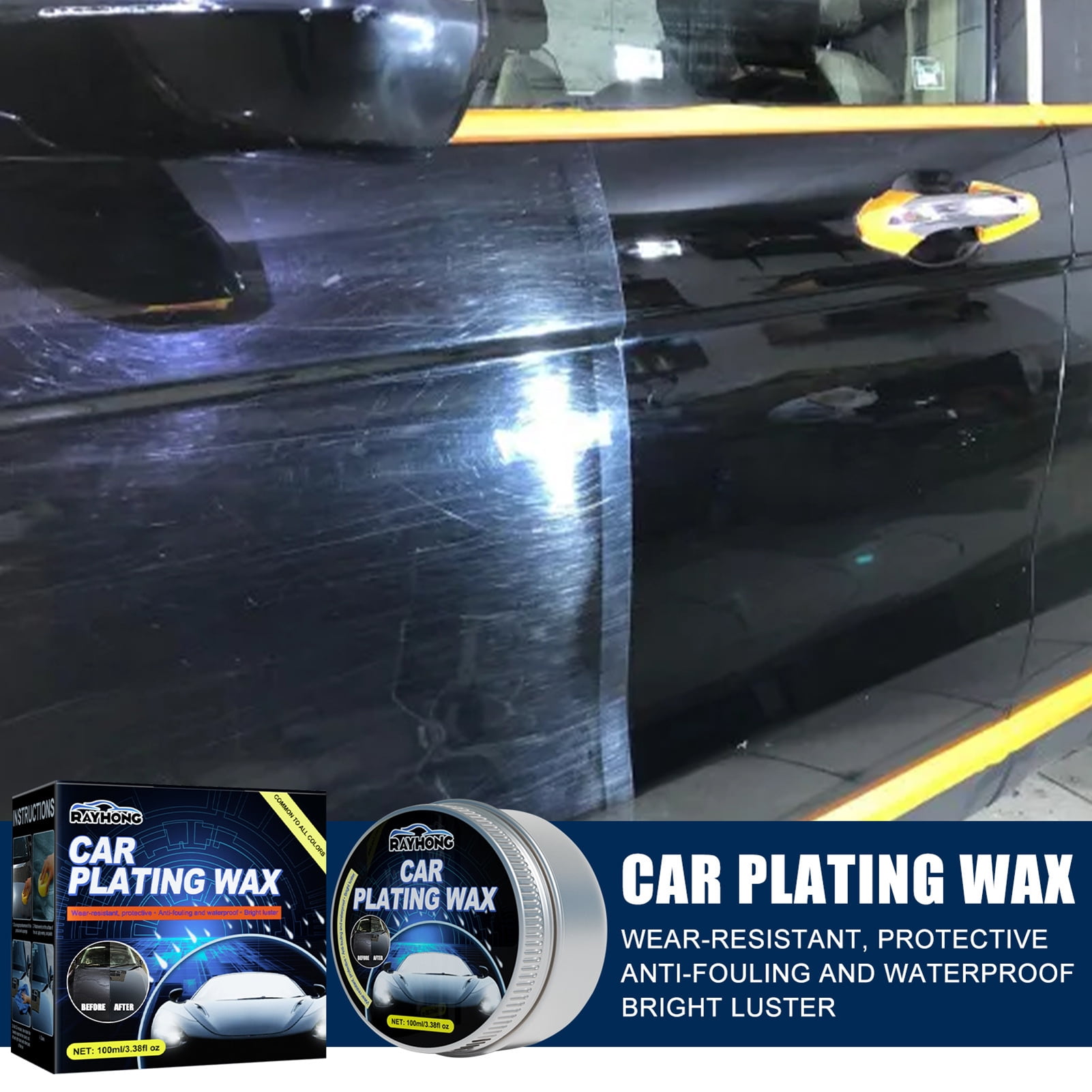 Mightlink 1 Set 100ml Car Wax Scratch Repair Long-lasting Shiny Surface ...