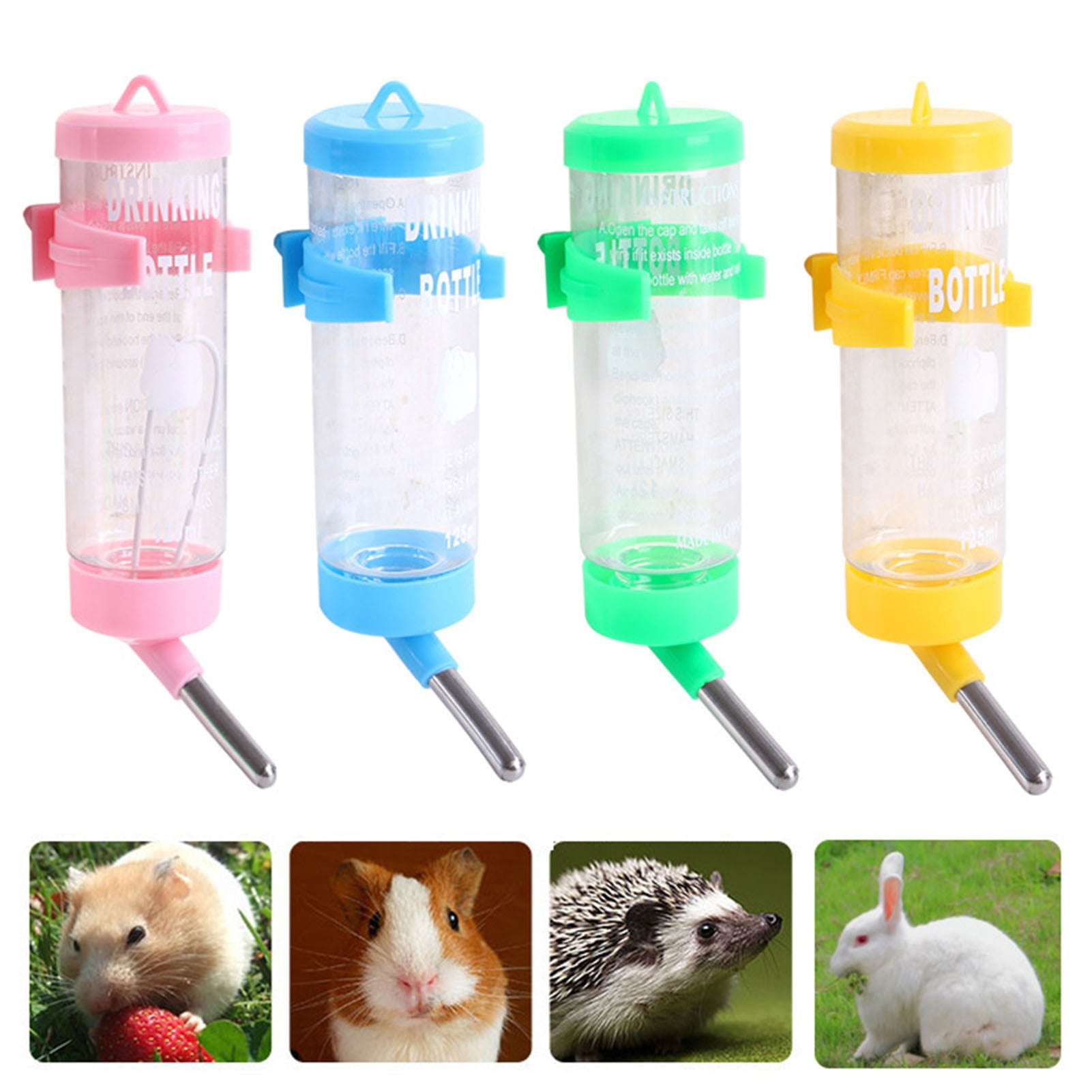 Mightlink 125/500ml Hamster Water Bottle with Scale,Small Pet Drinking ...