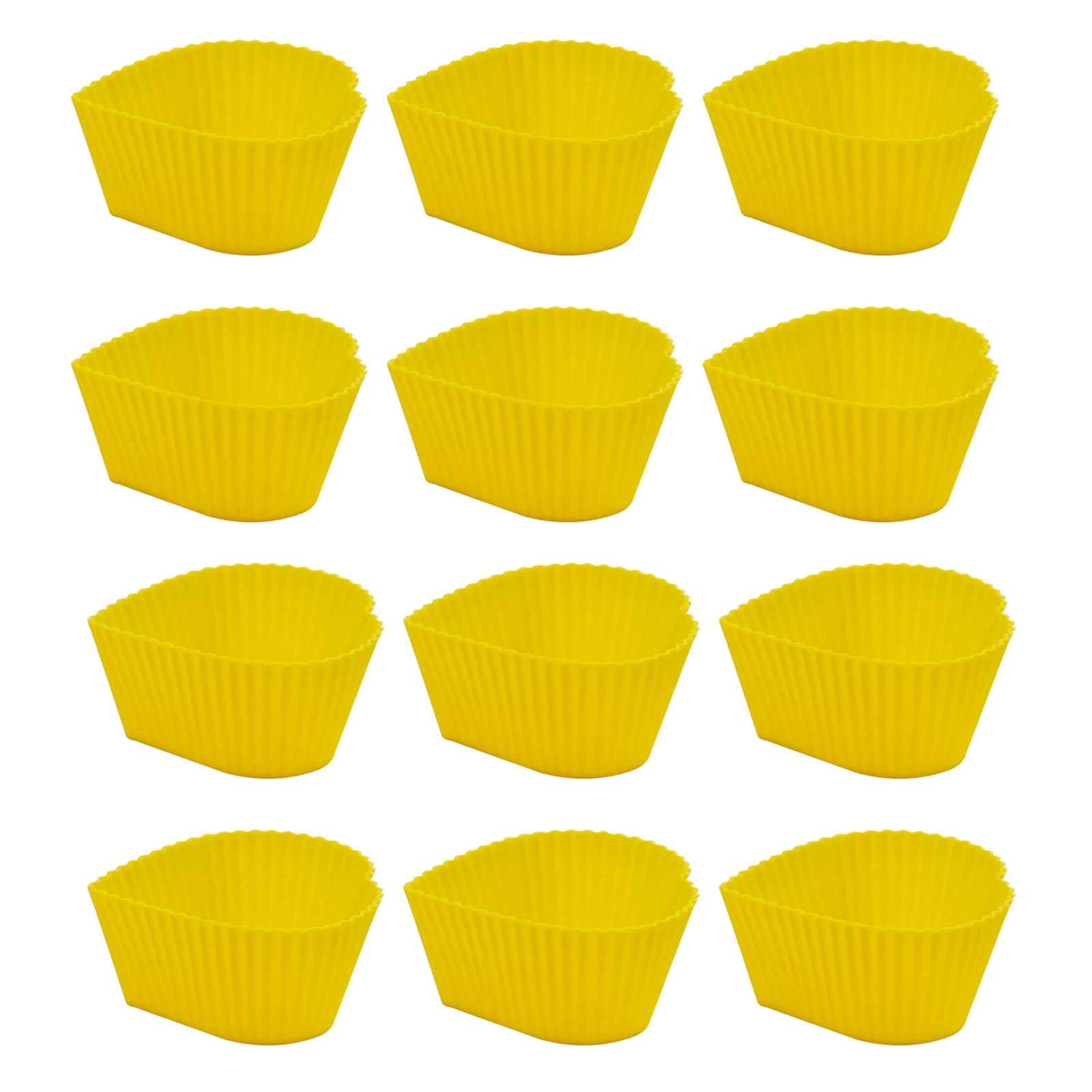 Mightlink 12Pcs Muffin Cake Molds Heat Resistant Nonstick DIY Food ...