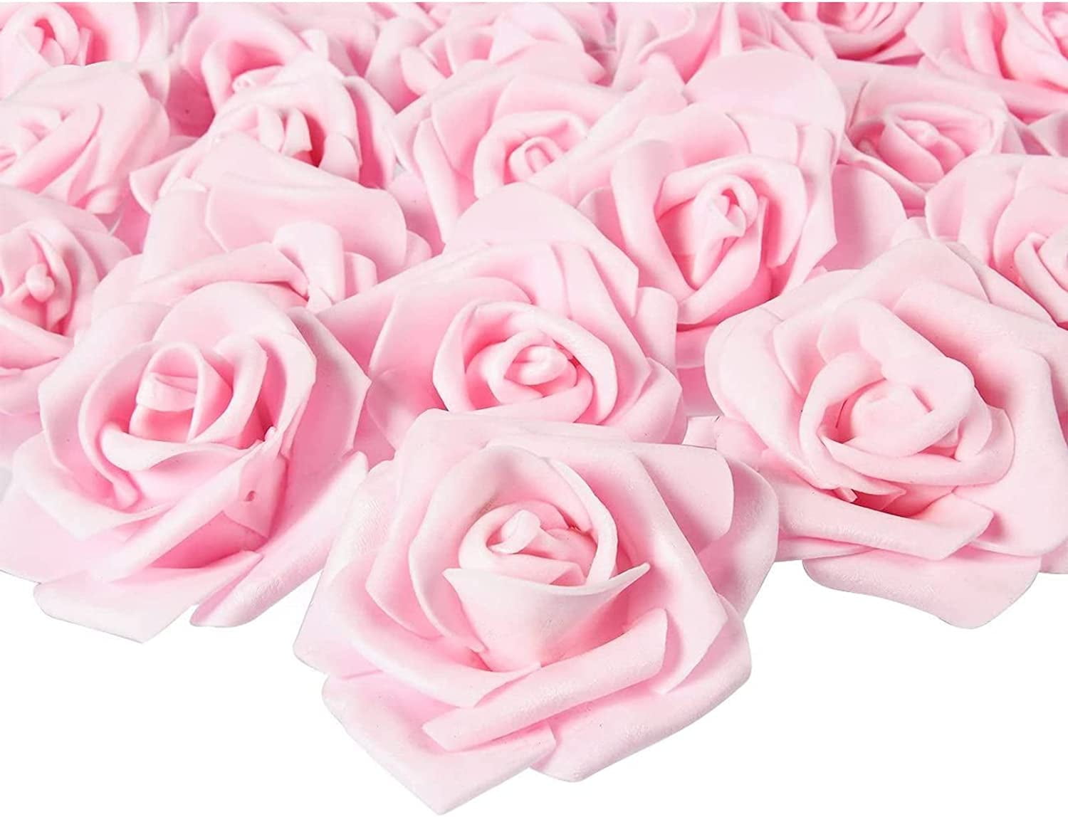 Mightlink 3 Stemless Rose Flower Heads, Artificial Roses for Weddings ...