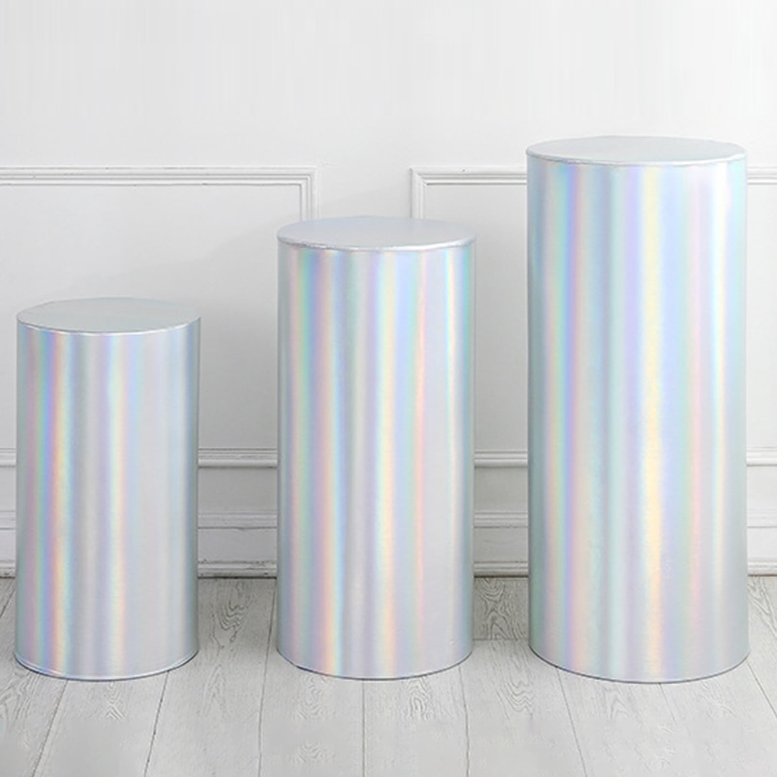 Mightlink 3Pcs Party Cylinder Pedestal Stand Cover Plinth Pillar ...