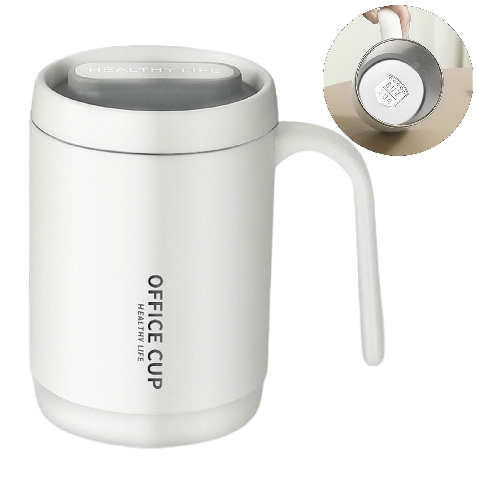 Mightlink 500ml Water Cup with Cover Sealing Silicone Ring Double-layer ...