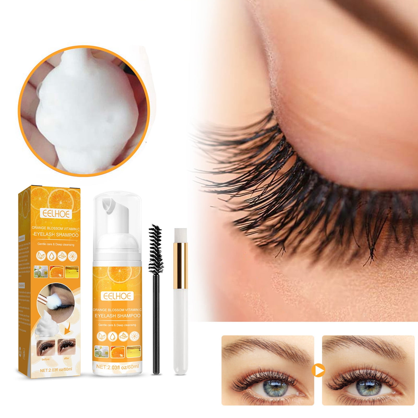 Mightlink 60ml Eyelash Extension Cleanser Non-Irritating Nourishing ...