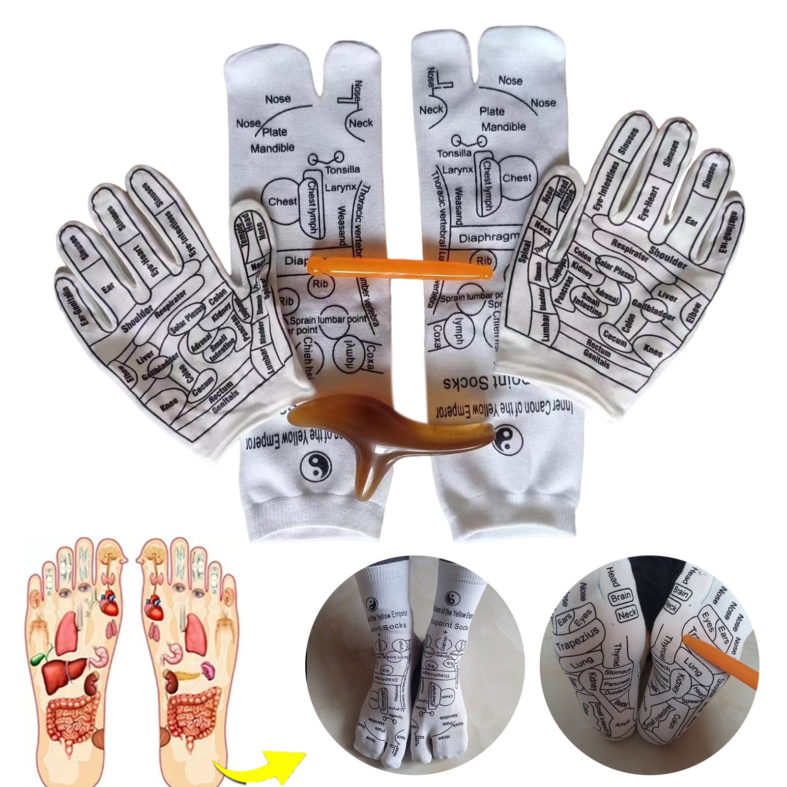Mightlink Acupoint Socks with Tools,Foot Massage Socks Gloves Set ...