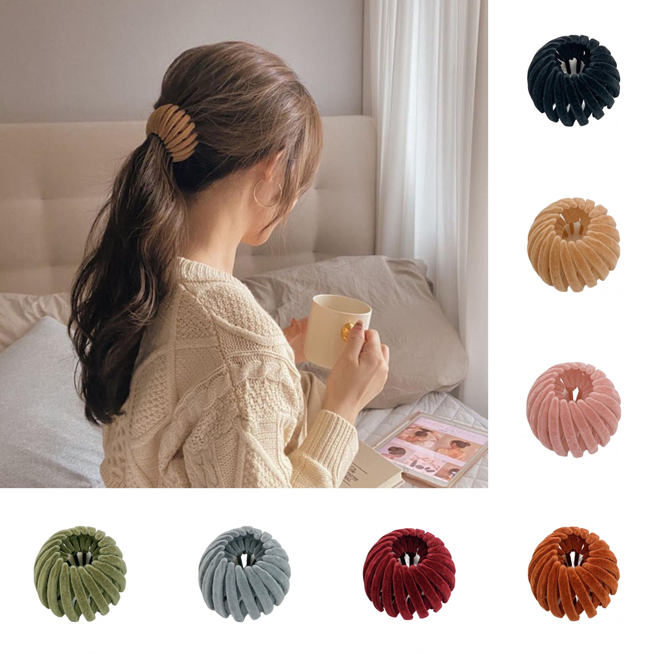 Mightlink Bun Hair Claw Solid Color Bird Net Shape Plastic Expanding ...