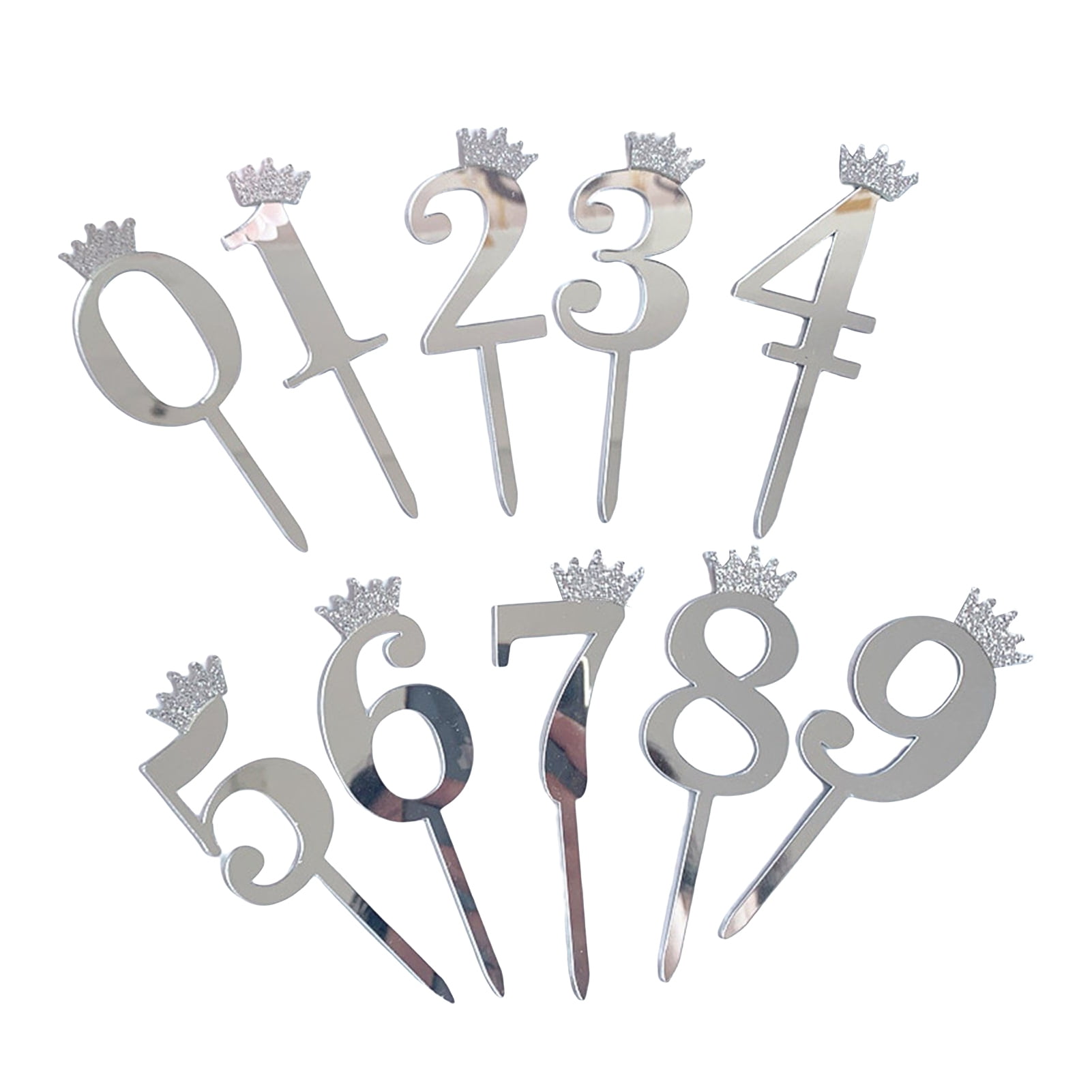 Mightlink Cake Numeral Topper Crown Style Dazzling Acrylic Number Cake ...