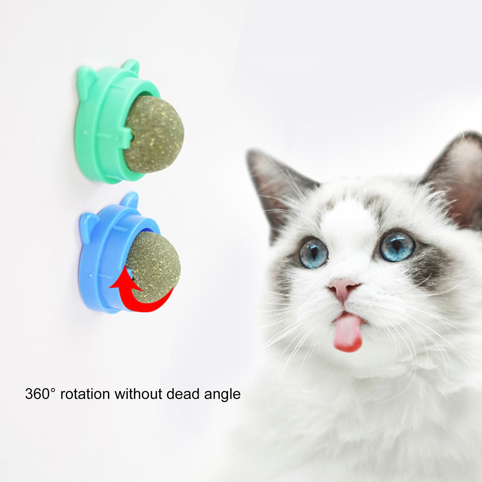 Mightlink Cat Licking Toy Rotating Wall-mounted Natural Materials Self ...