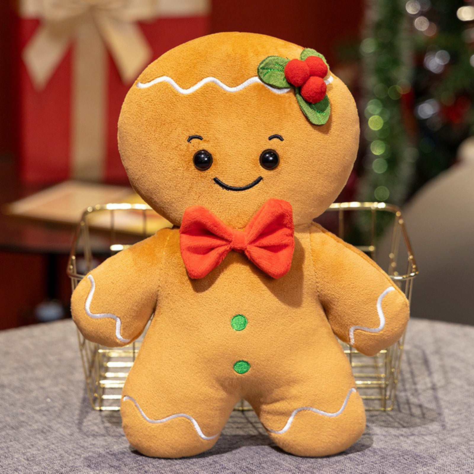 Mightlink Christmas Gingerbread Man Plush Toy Soft Stuffed Pillow Doll ...