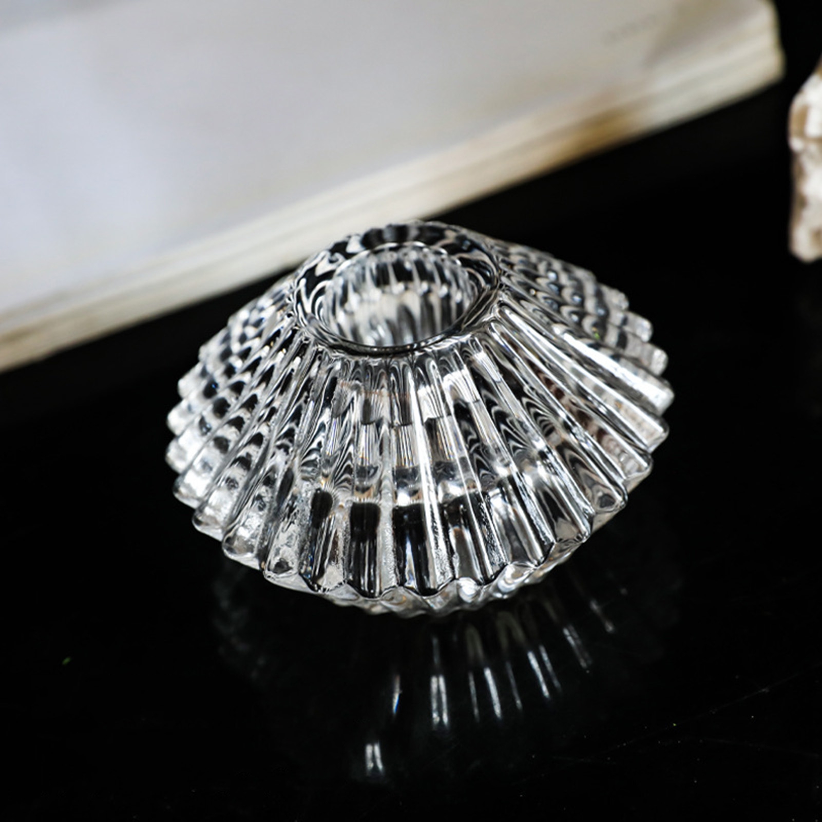 Mightlink Double-sided Glass Candle Holder Clear Taper Pillar Tealight ...