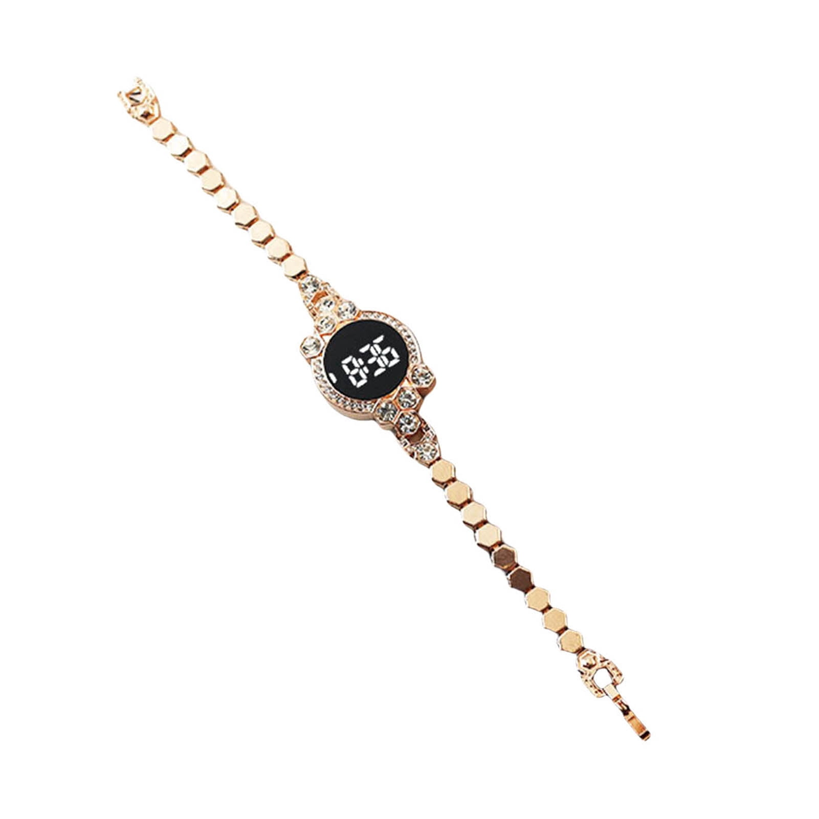 Mightlink Electronic Watch Round Dial Chain Strap Date Time Display ...