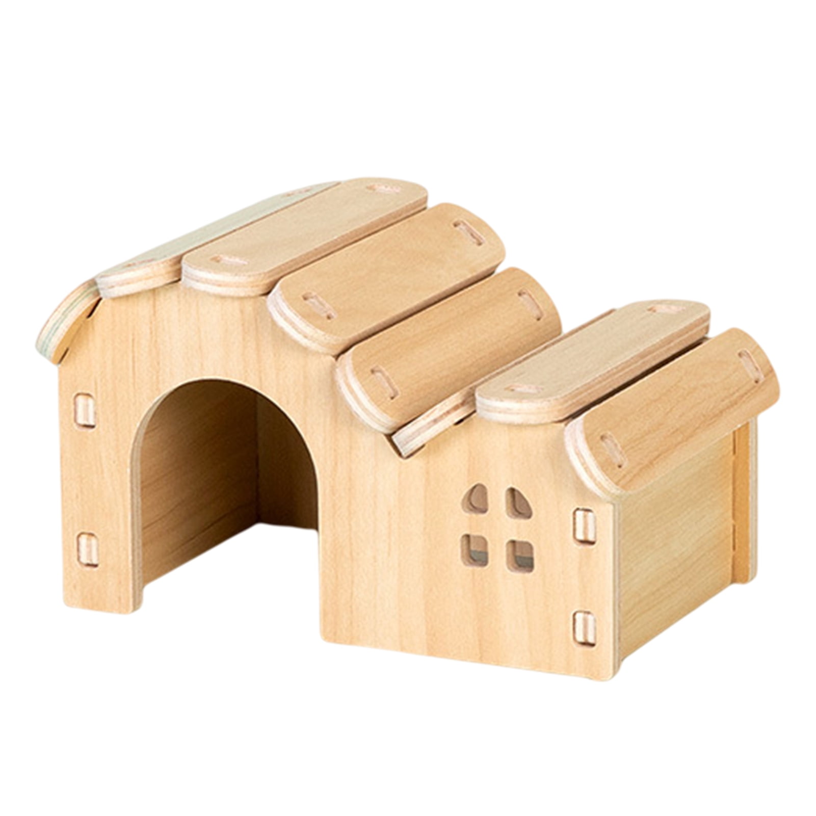Mightlink Hamster Villa Double Layer Harmless Pet Toy Solid Wood Dwarf ...
