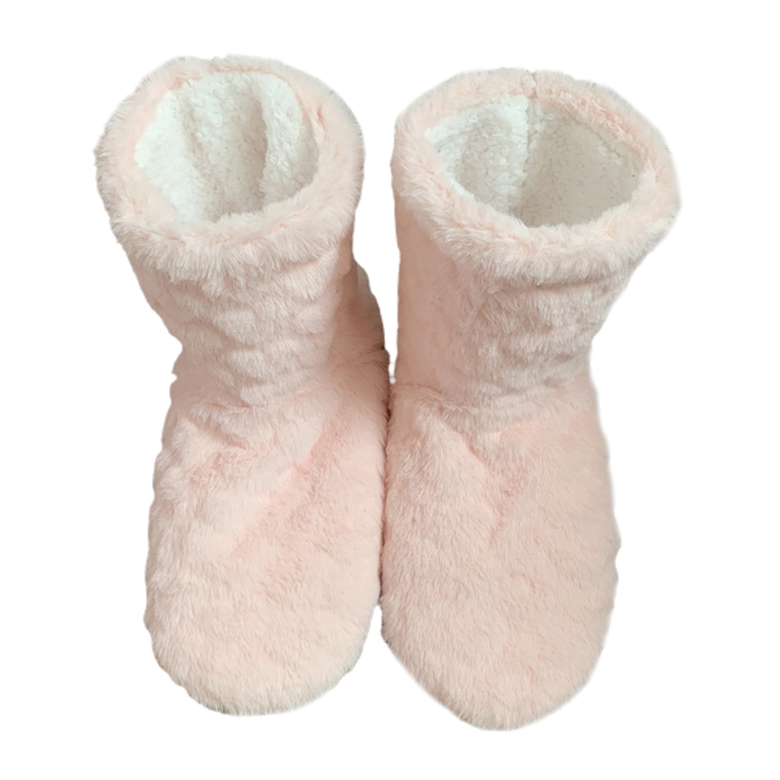 Mightlink Home Slippers Non-slip Jacquard Technology Furry Calf Length ...