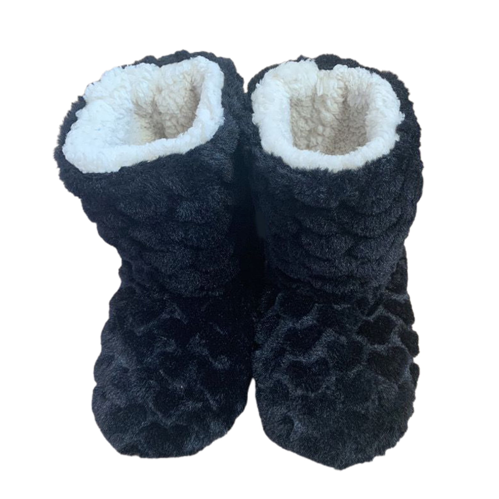 Mightlink Home Slippers Non-slip Jacquard Technology Furry Calf Length ...