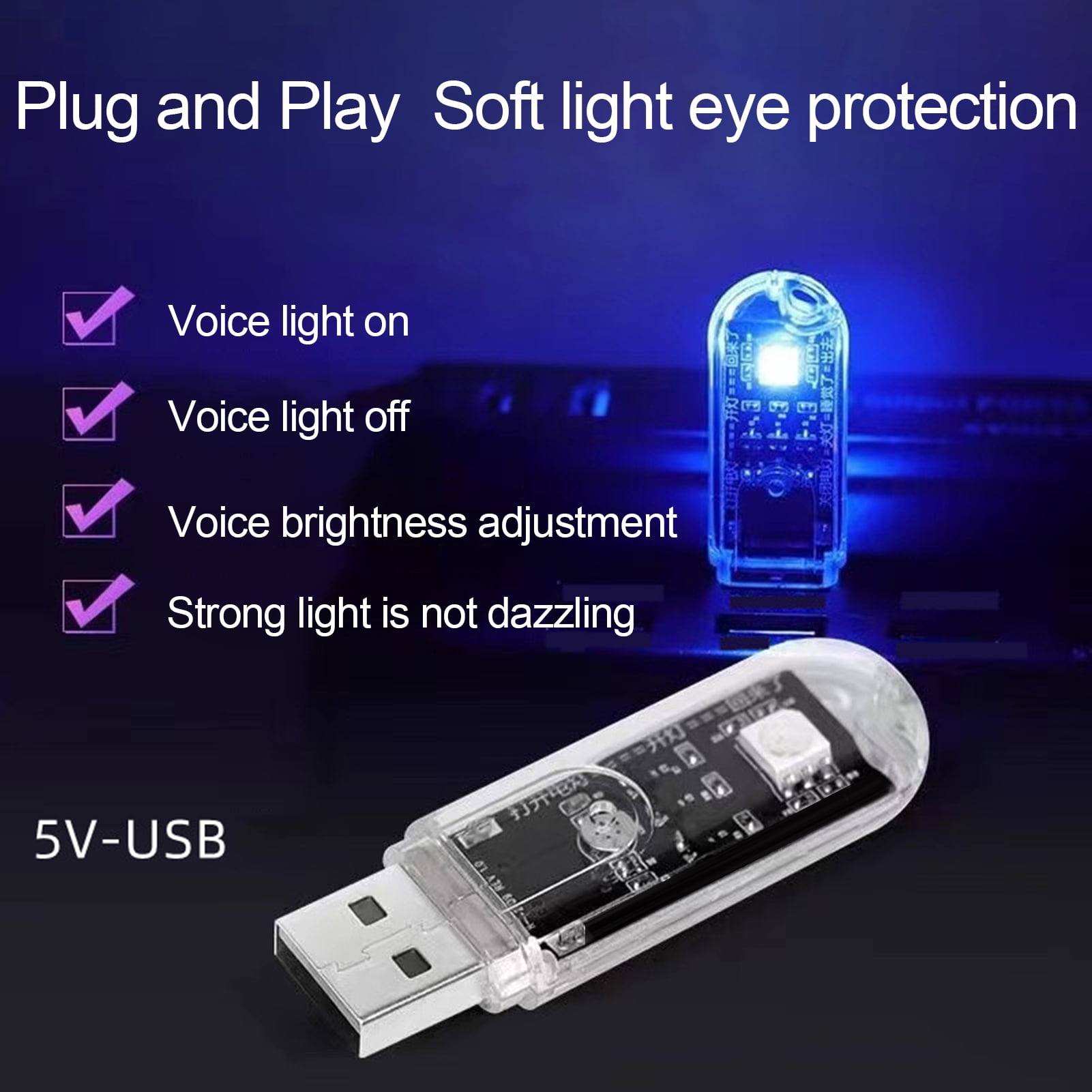 Mightlink LED Night Lamp Ultra-Bright Voice Control Dimmable Compact ...