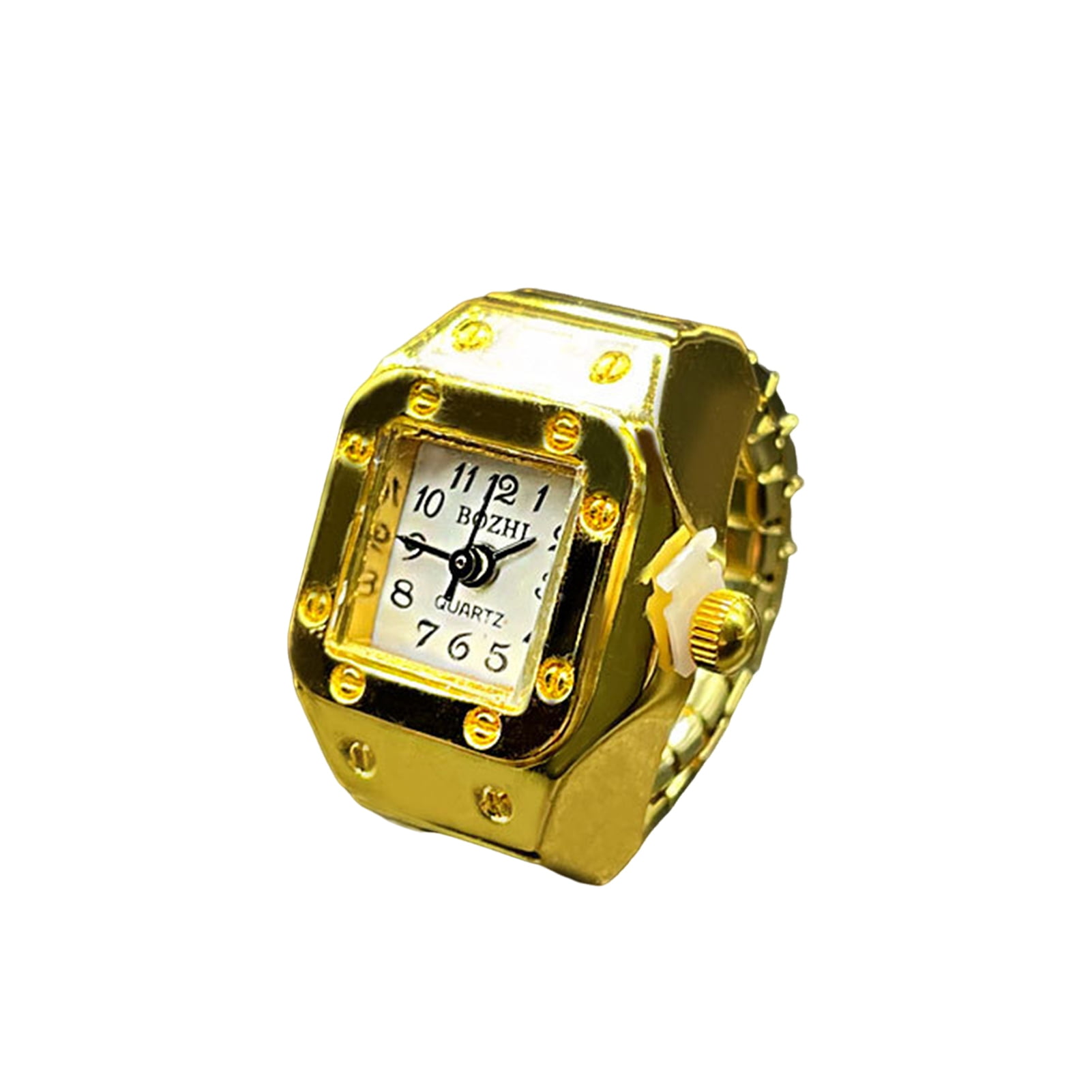 Mightlink Men Women Ring Watch Elastic Stainless Steel Band Round ...