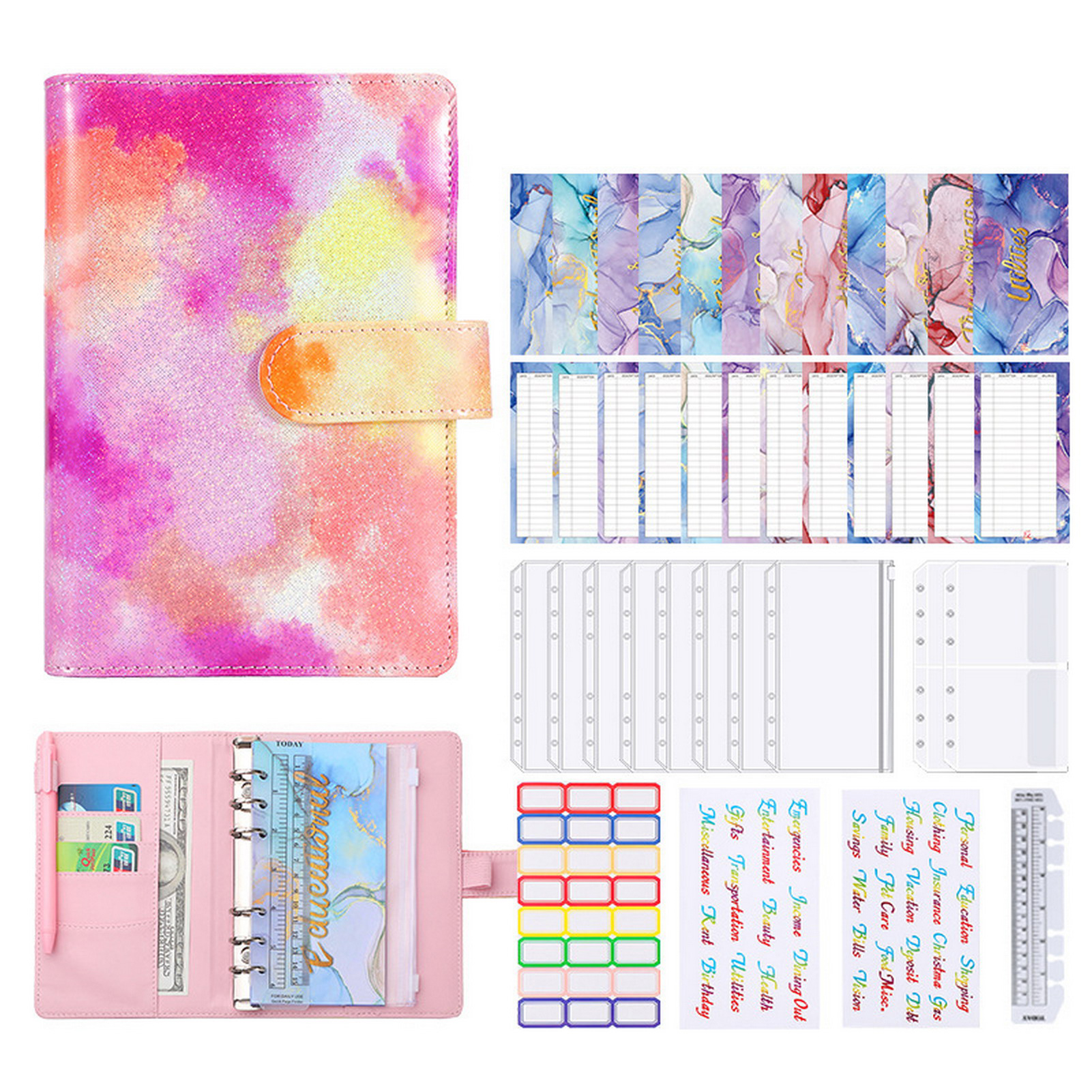 Mightlink Notebook Multifunctional Smooth Writing Zipper Bags A6 Faux ...