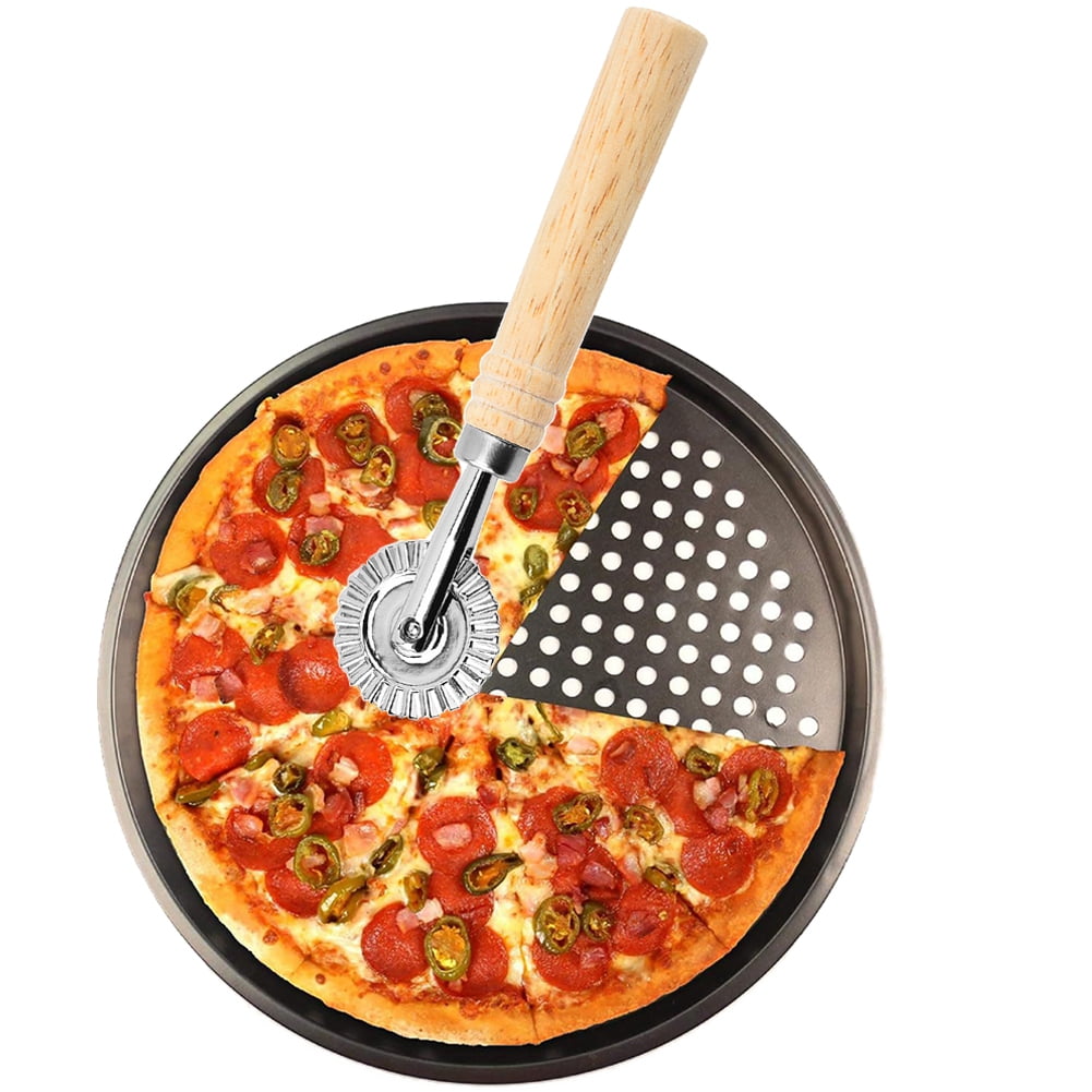 Mightlink Pasta Cutter Roller,Pizza Pan with Holes Stainless Steel for ...