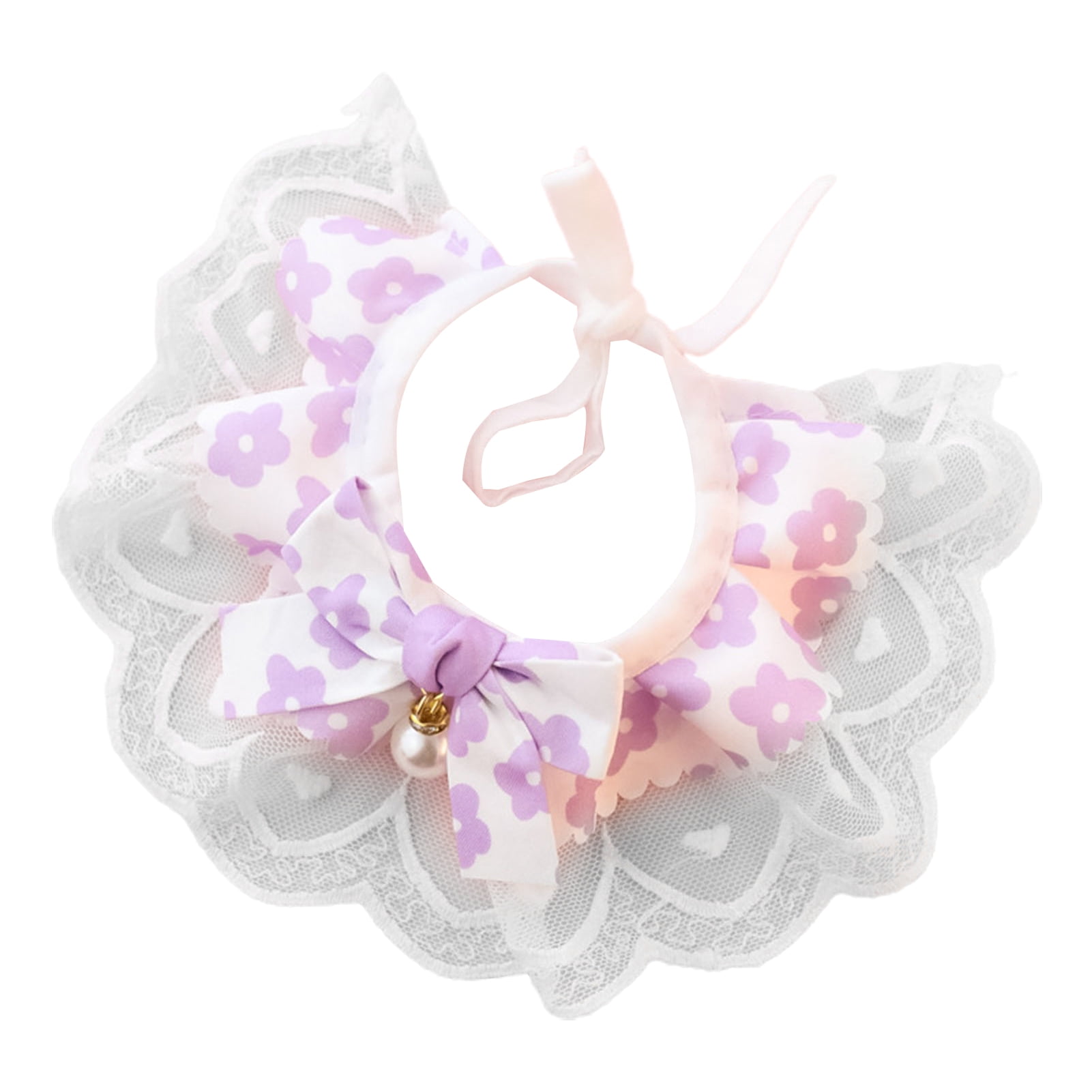 Mightlink Pet Bib Lace Trim Bright Color Friendly to Skin Flower ...