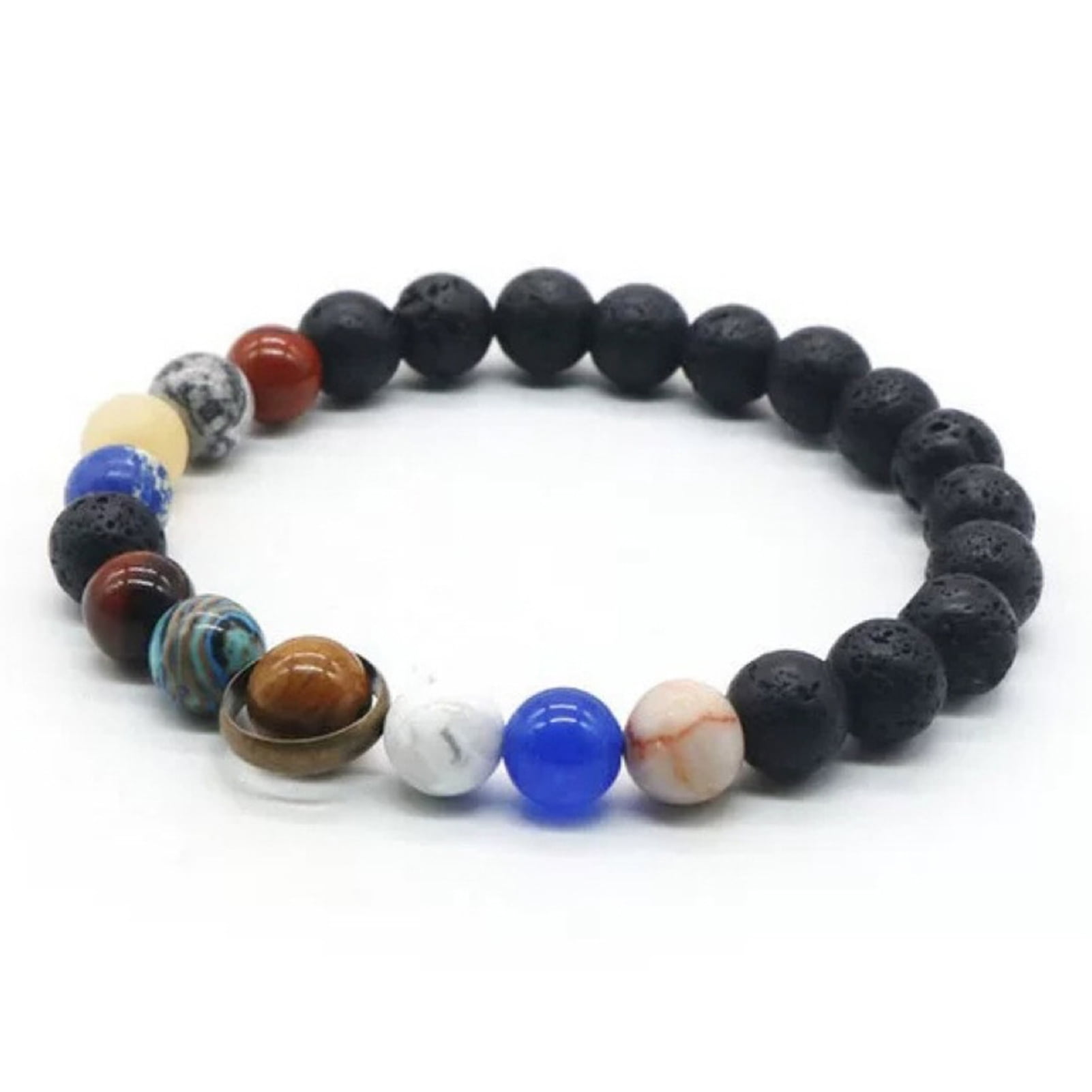 Mightlink Planet Bracelet Beaded Eight Planets Faux Volcanic Stone ...