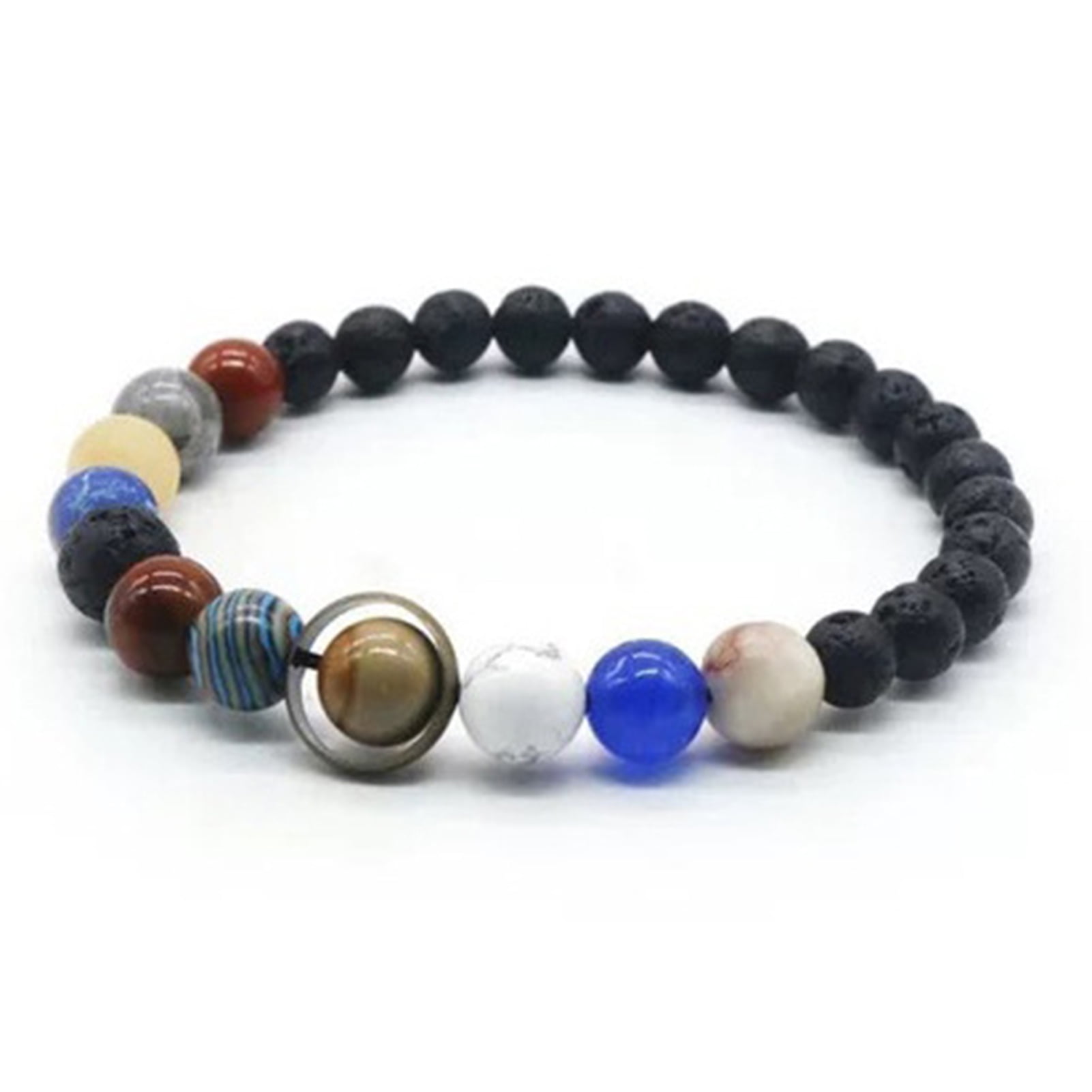 Mightlink Planet Bracelet Beaded Eight Planets Faux Volcanic Stone ...