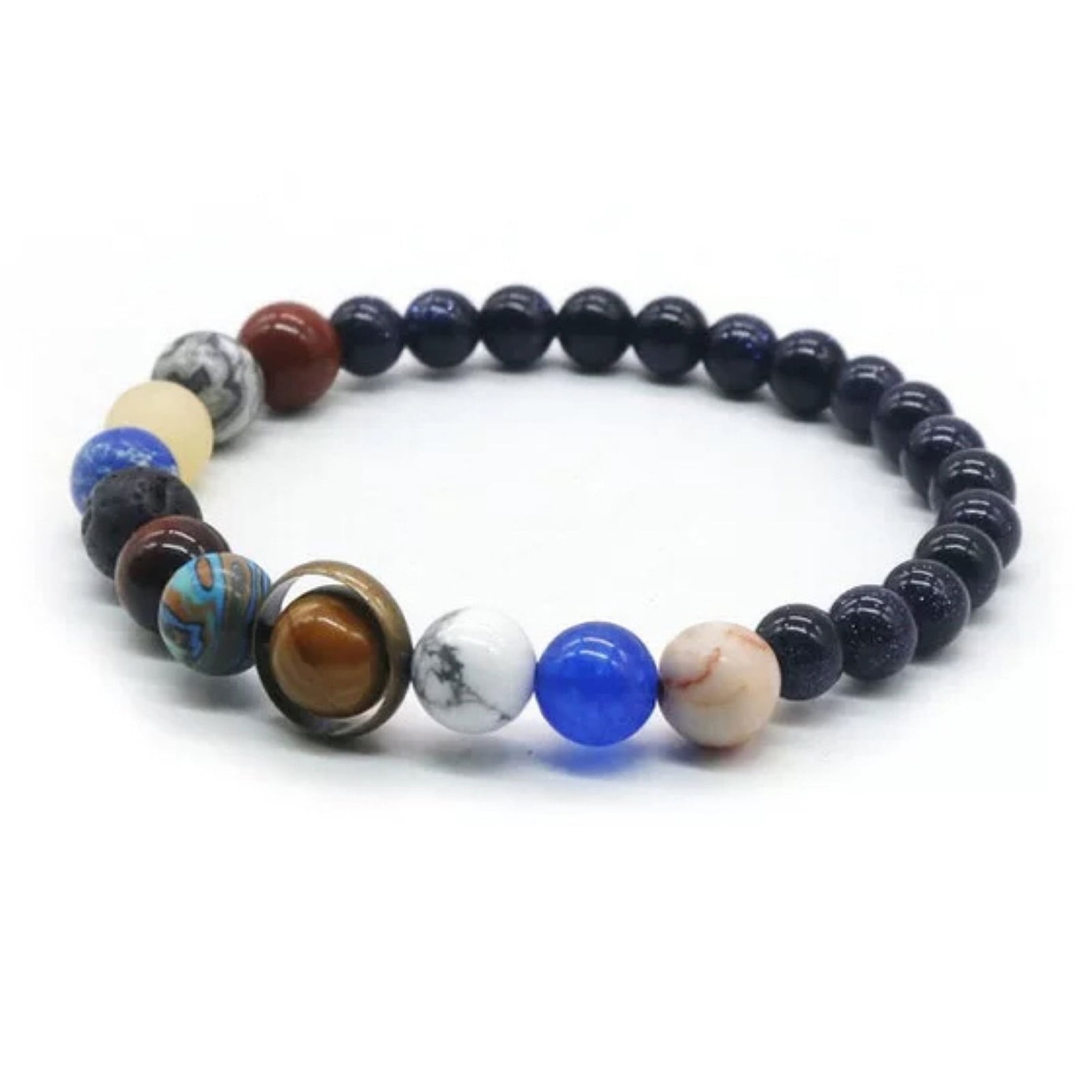 Mightlink Planet Bracelet Beaded Eight Planets Faux Volcanic Stone ...