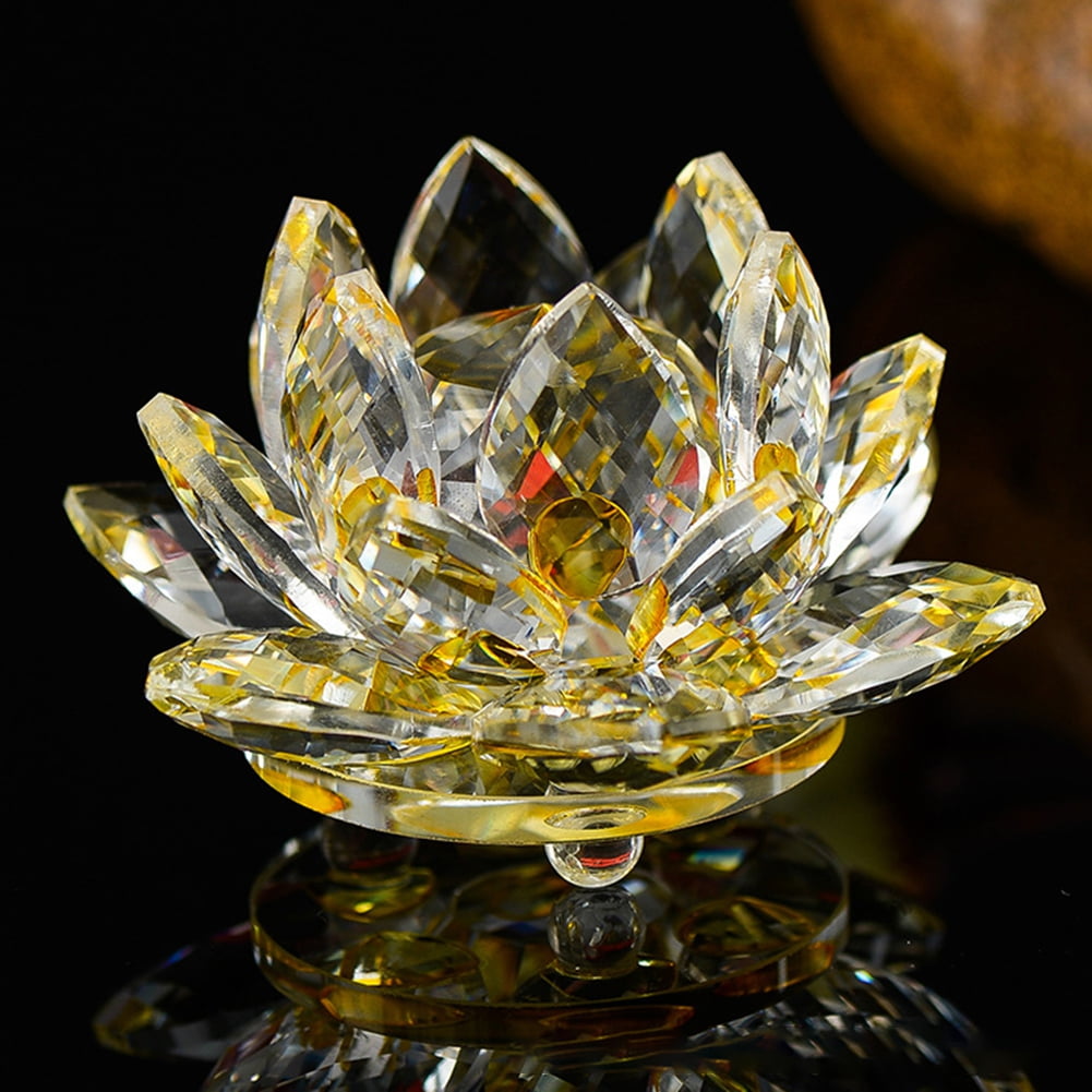 Mightlink Sparkling Crystal Lotus Flower Hue Reflection Feng Shui Home ...