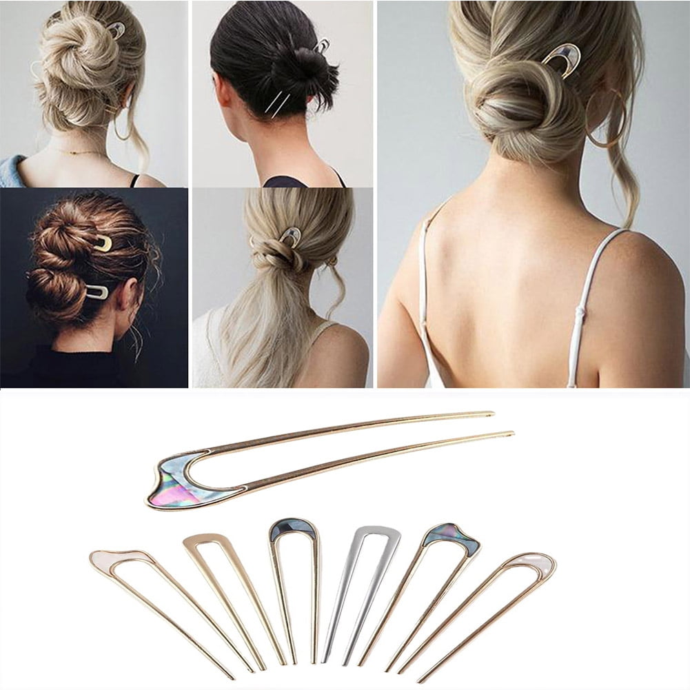 Mightlink Stainless Hair Sticks Fix Hair,U Shape Smooth Surface Women ...