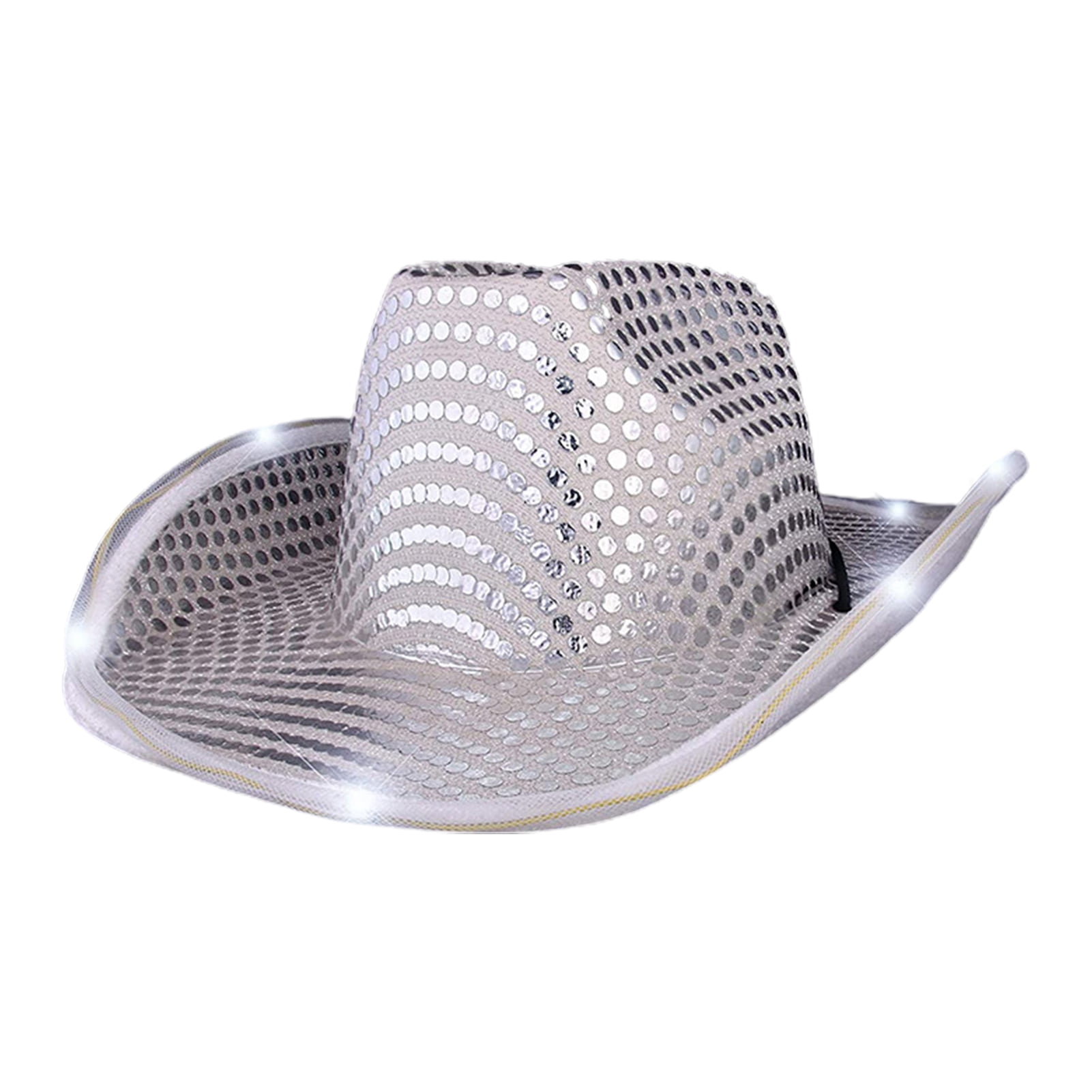 Mightlink Unisex Jazz Hat Sequin Sun Protection Luminous Cap Stage ...