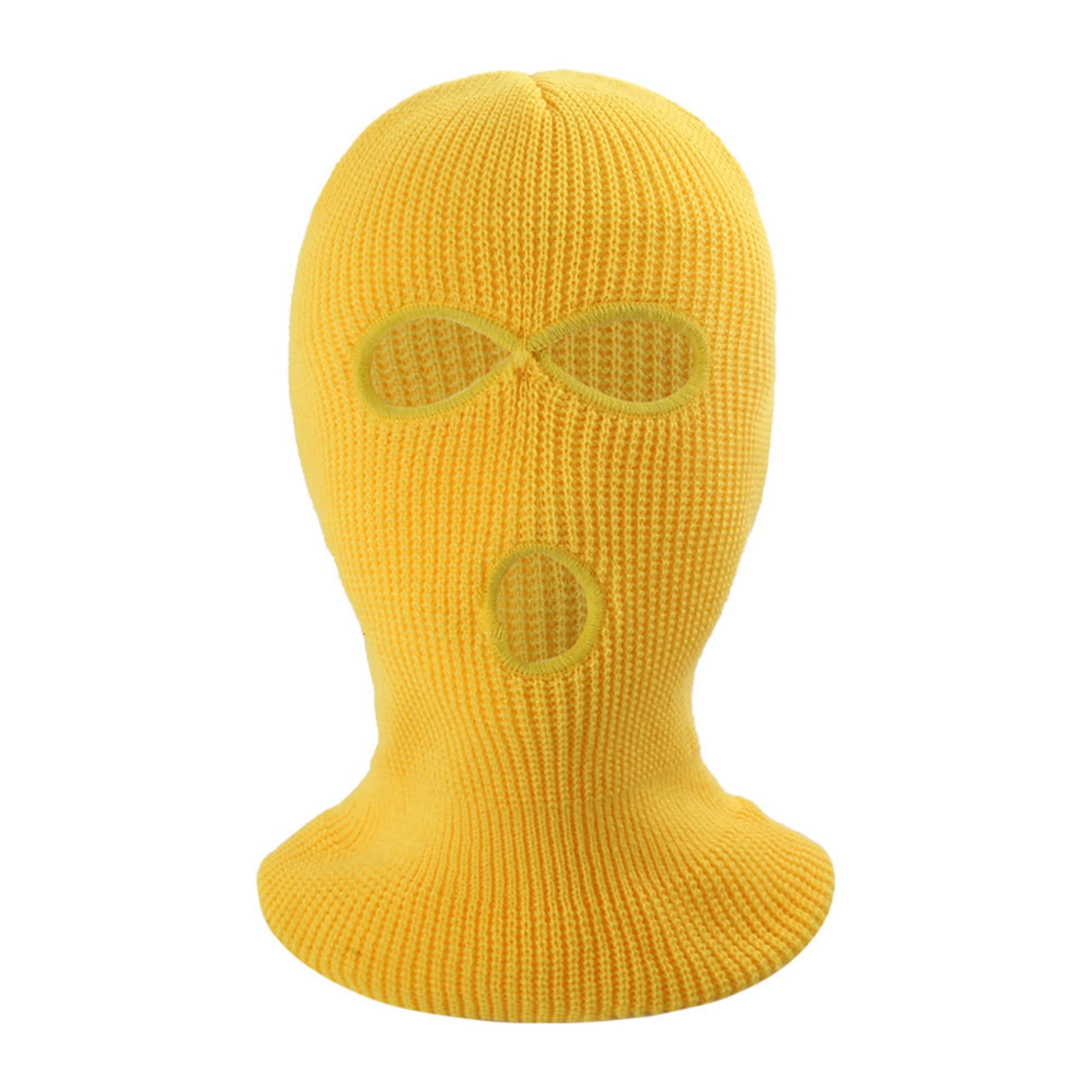 Mightlink Winter Unisex Knitted Hat Three Holes Solid Color Full Face ...