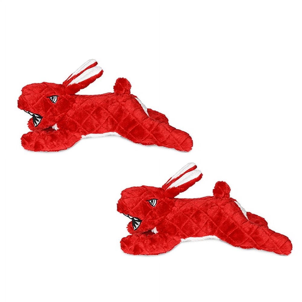 Mighty Angry Animals Rabbit Durable Squeaky Plush 2-Pack Dog Toy ...